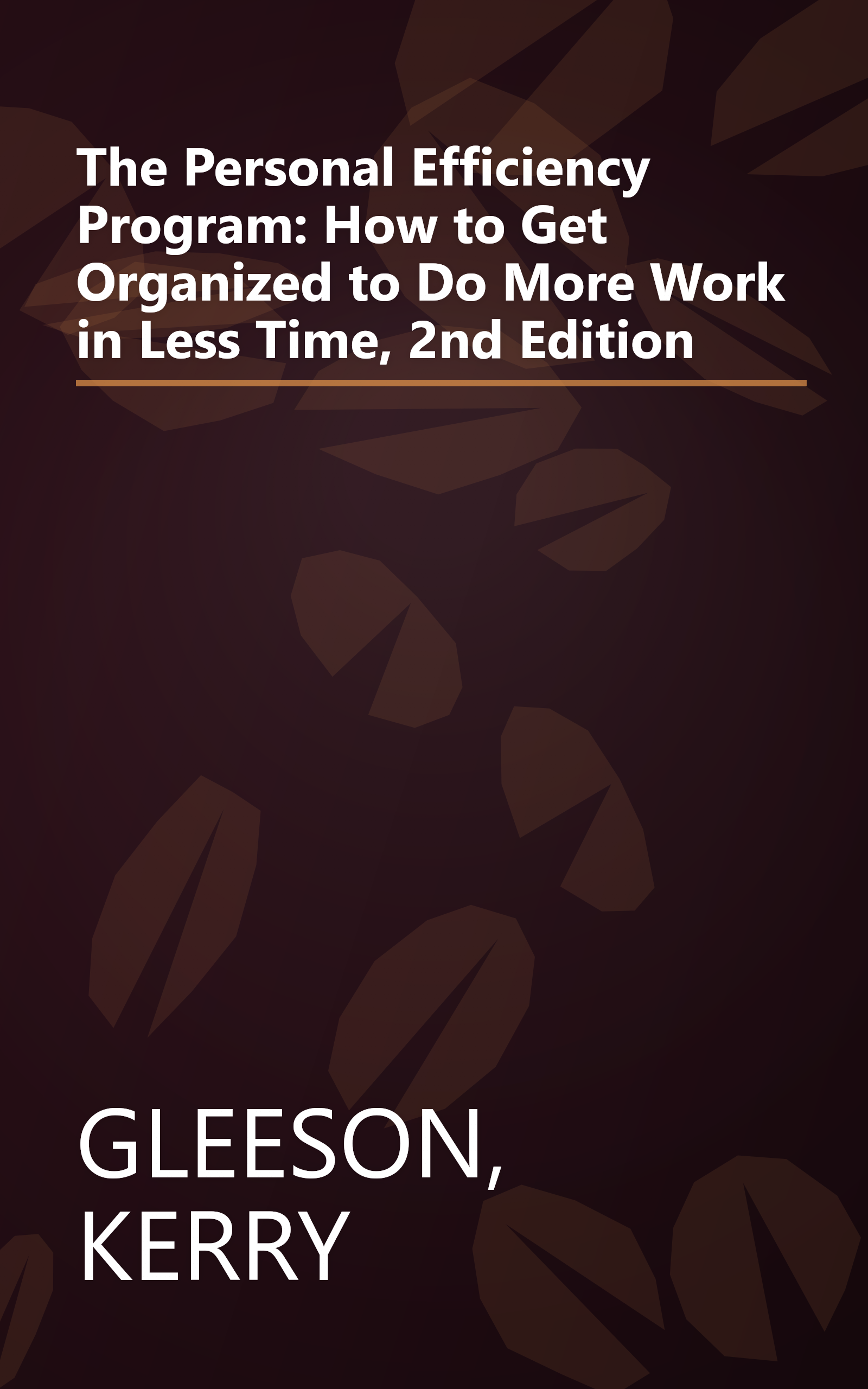 The Personal Efficiency Program: How to Get Organized to Do More Work in Less Time, 2nd Edition book cover