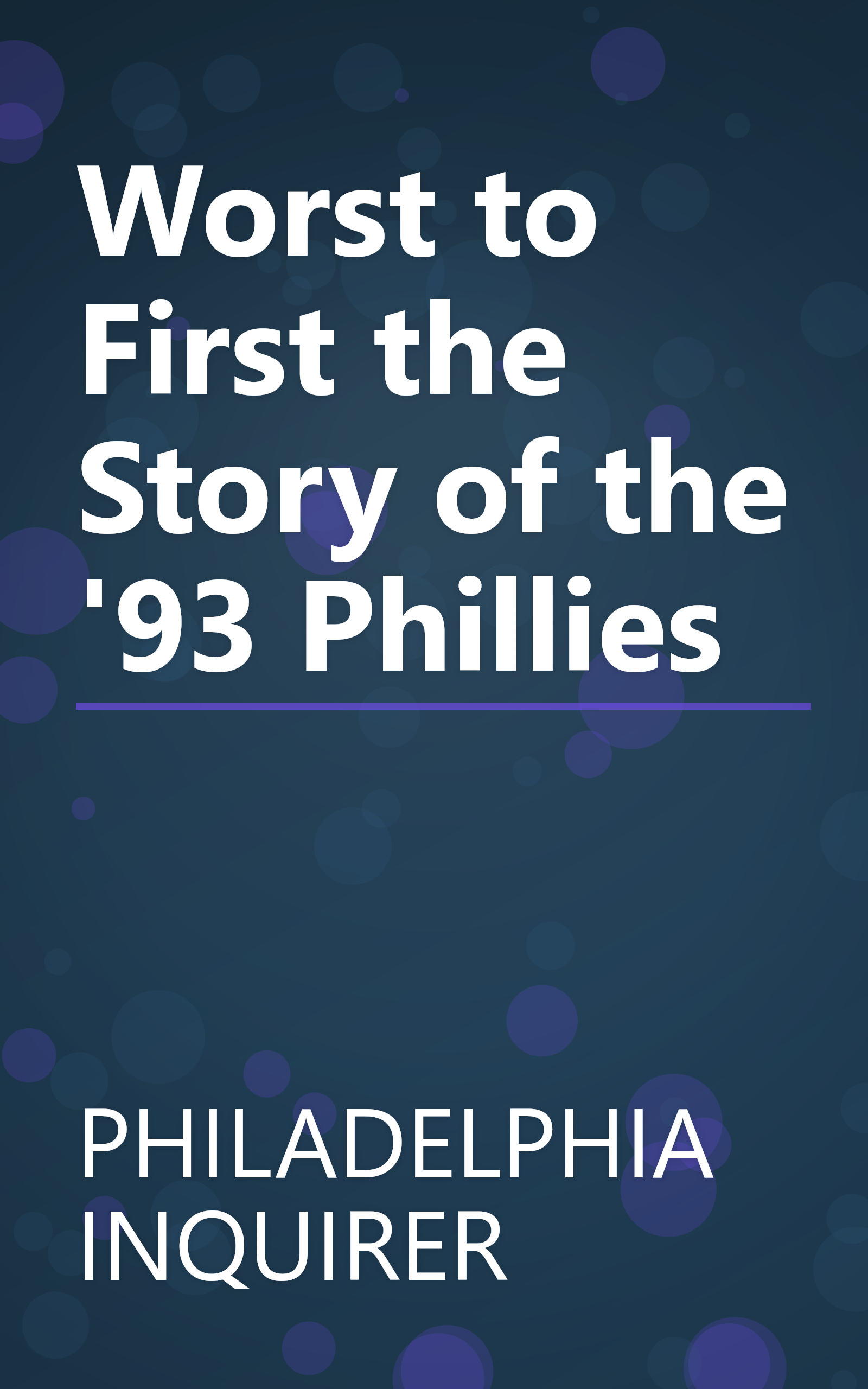 Worst to First the Story of the '93 Phillies book cover