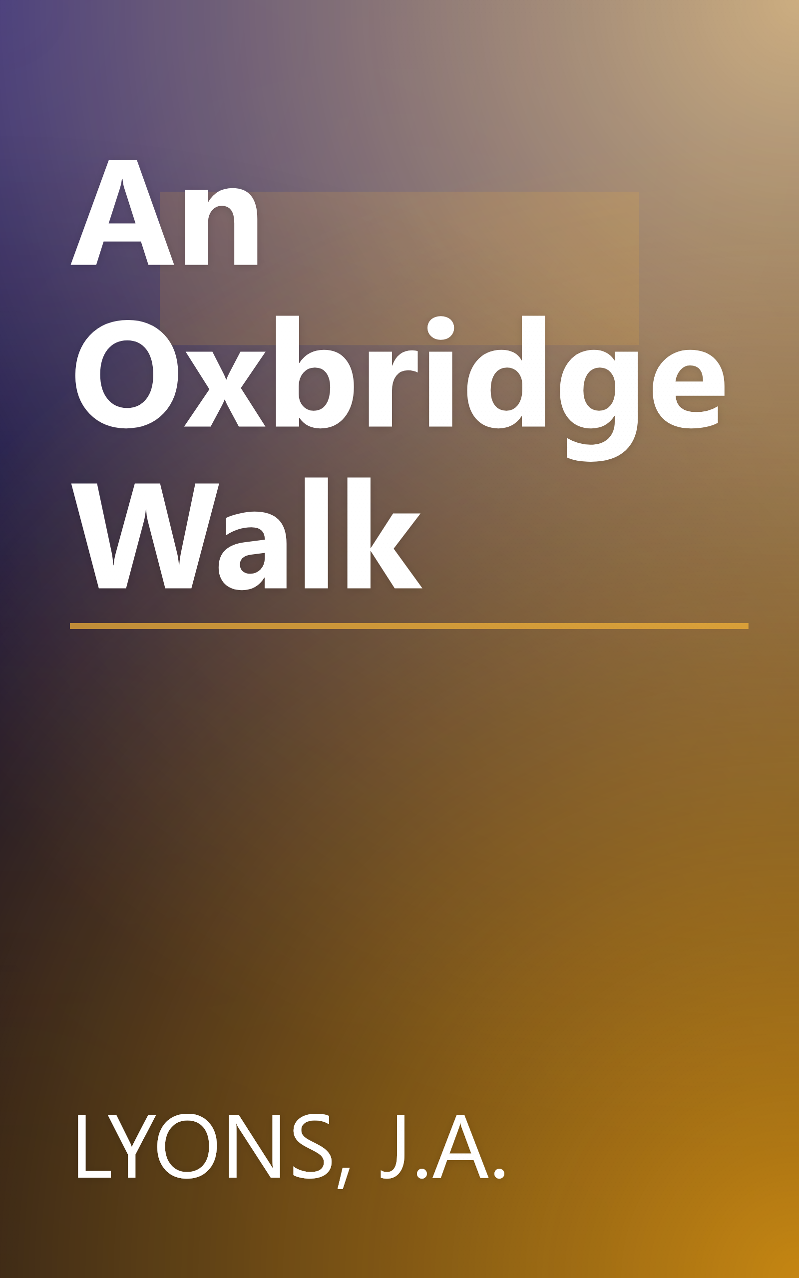 An Oxbridge Walk book cover