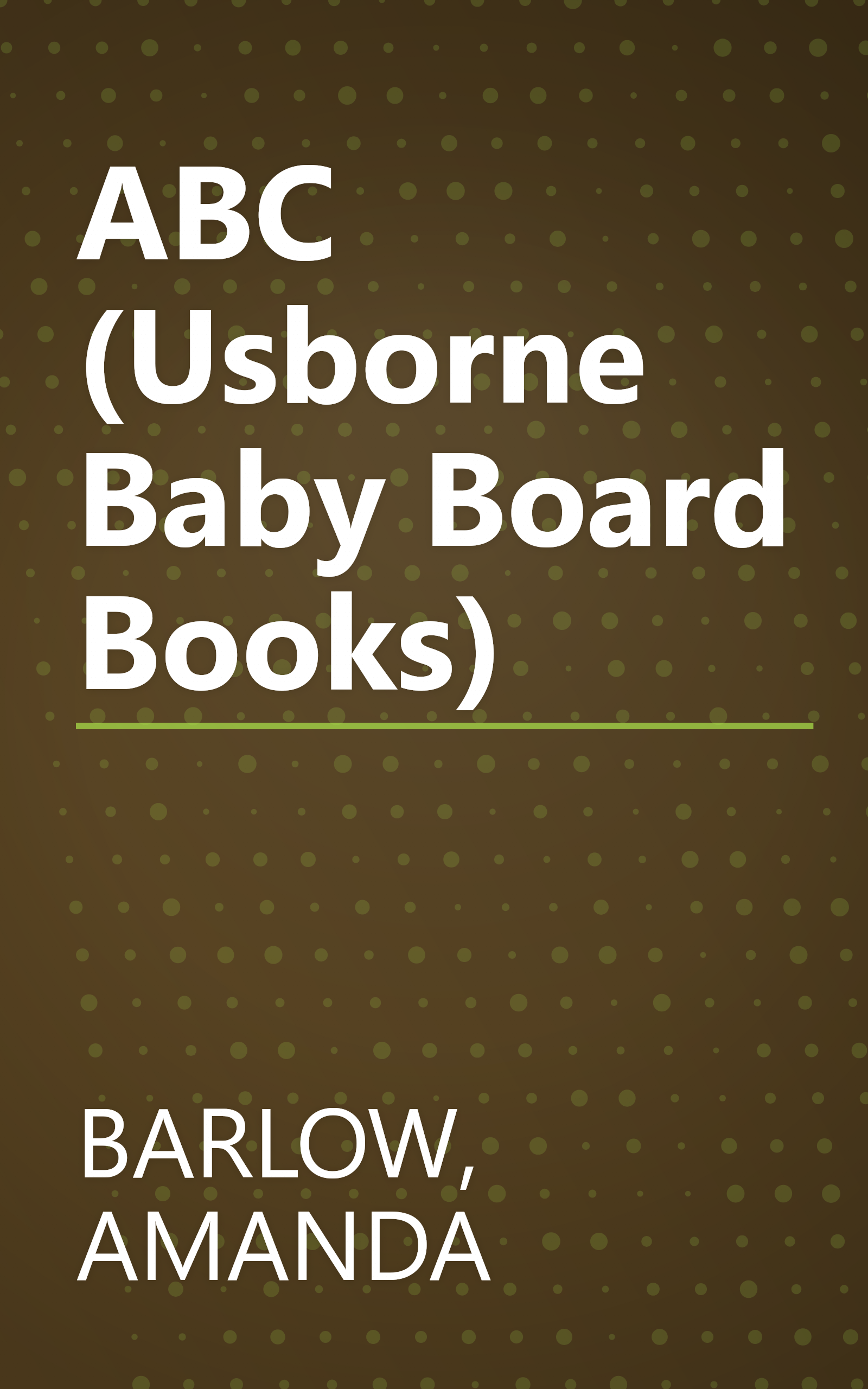 ABC (Usborne Baby Board Books) book cover