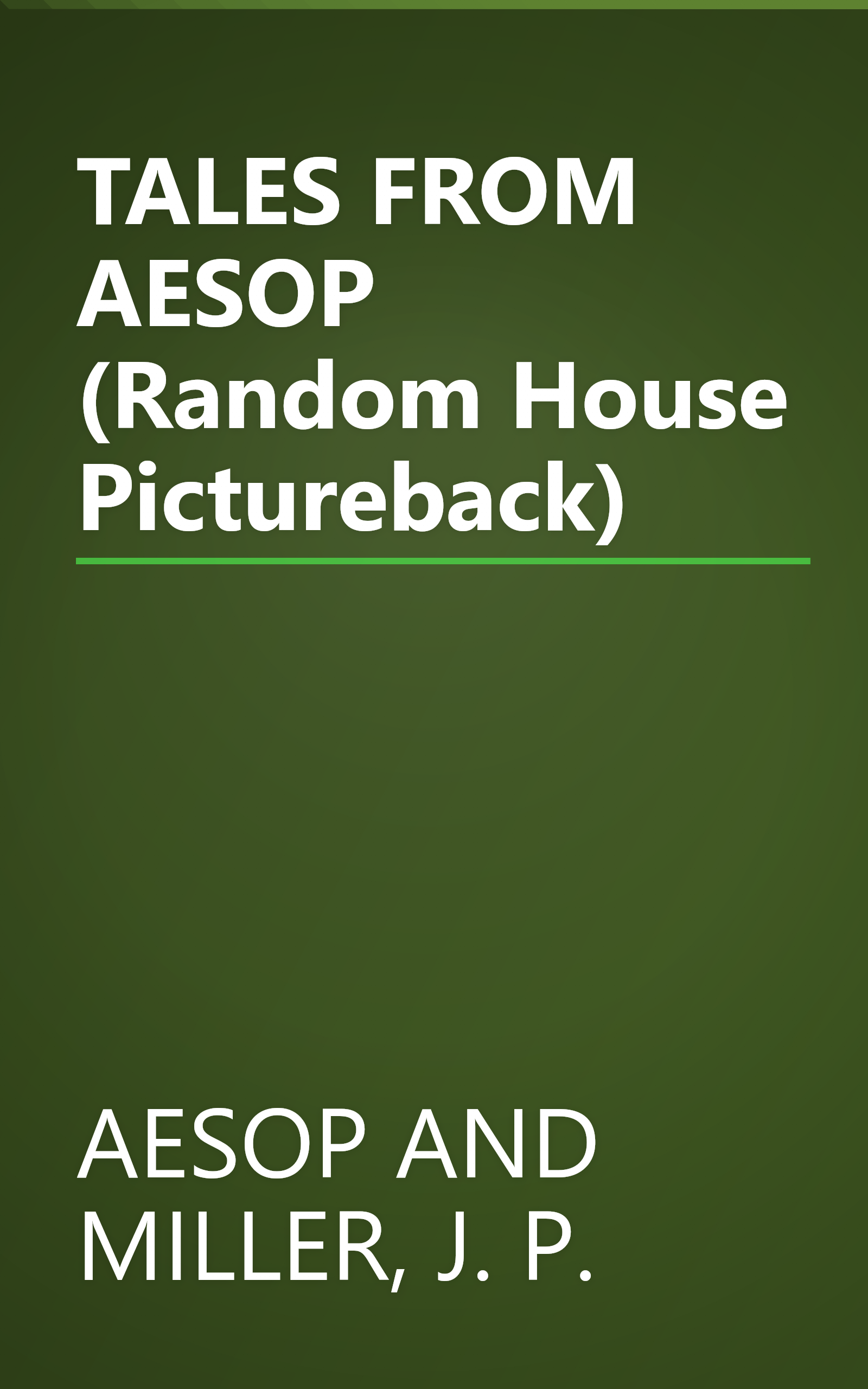 TALES FROM AESOP (Random House Pictureback) book cover