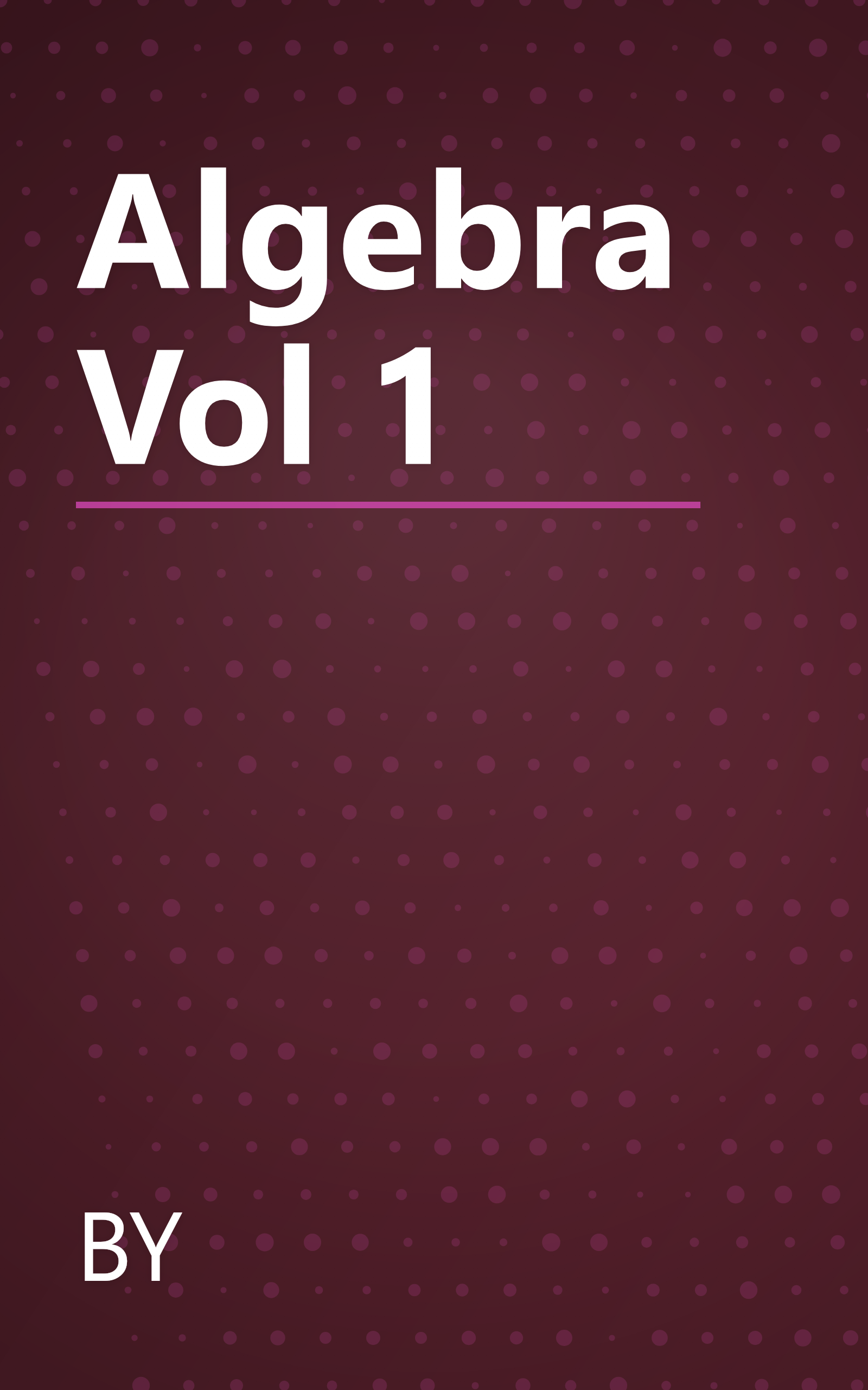 Algebra Vol 1 book cover