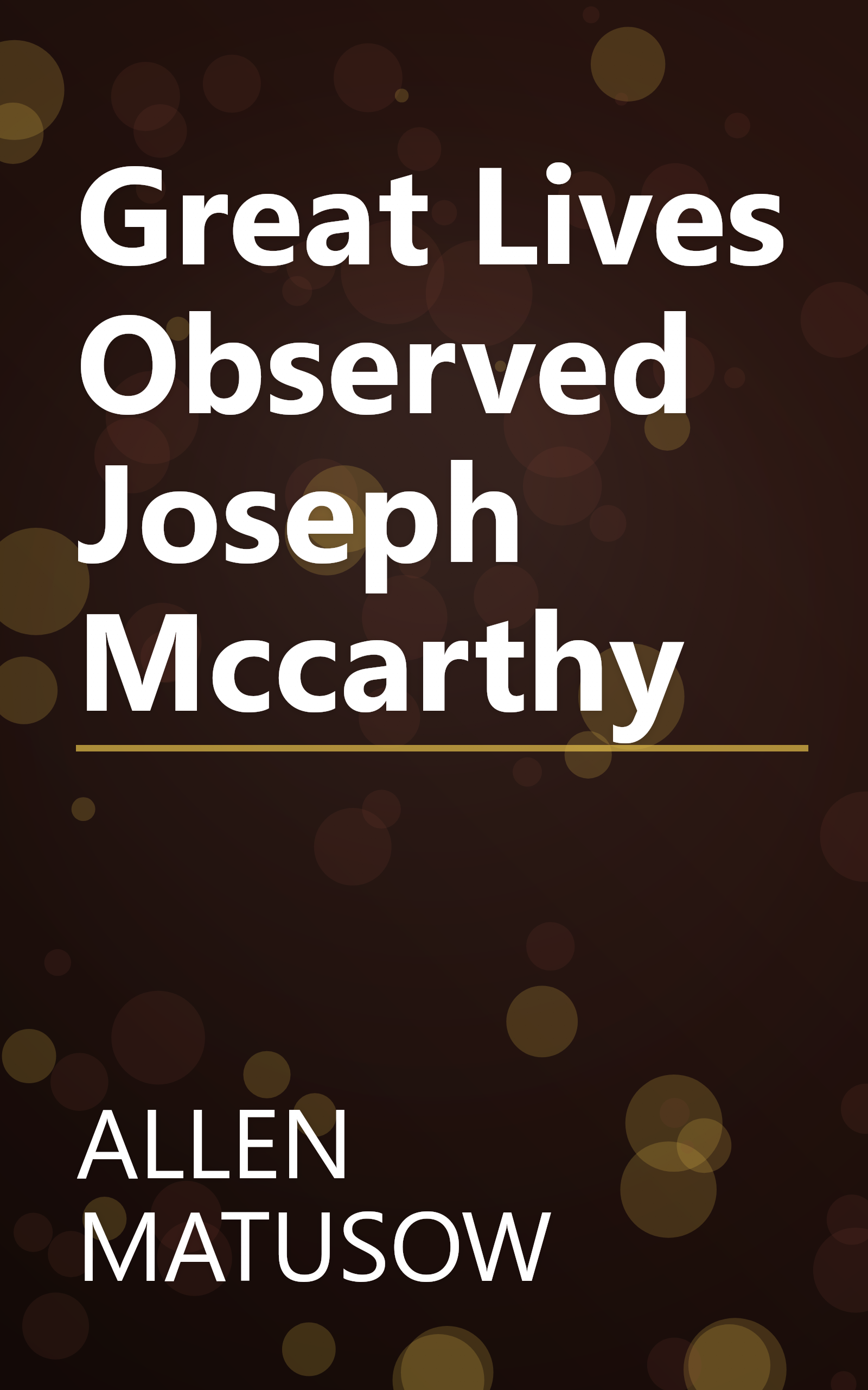 Great Lives Observed Joseph Mccarthy book cover