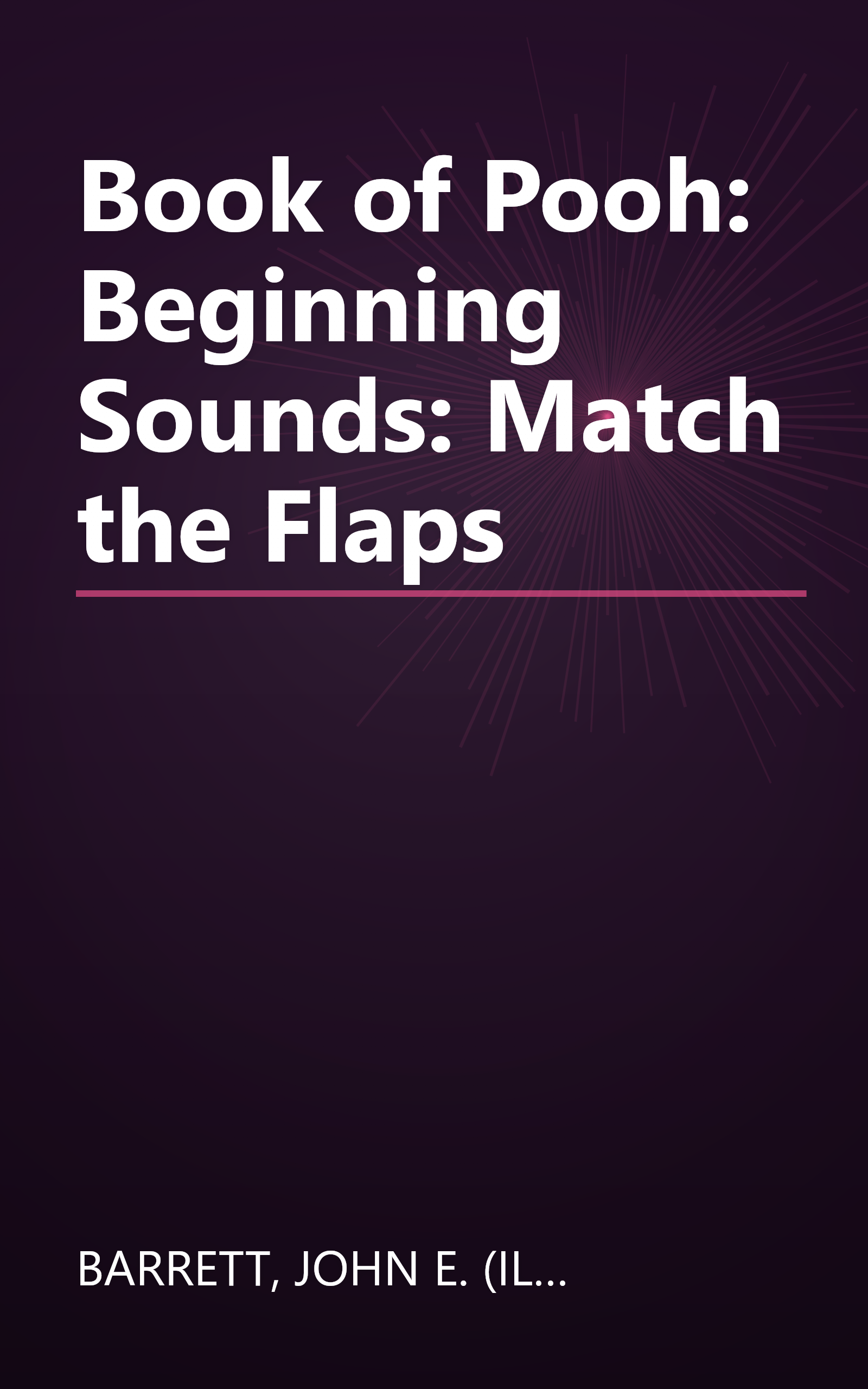 Book of Pooh: Beginning Sounds: Match the Flaps book cover