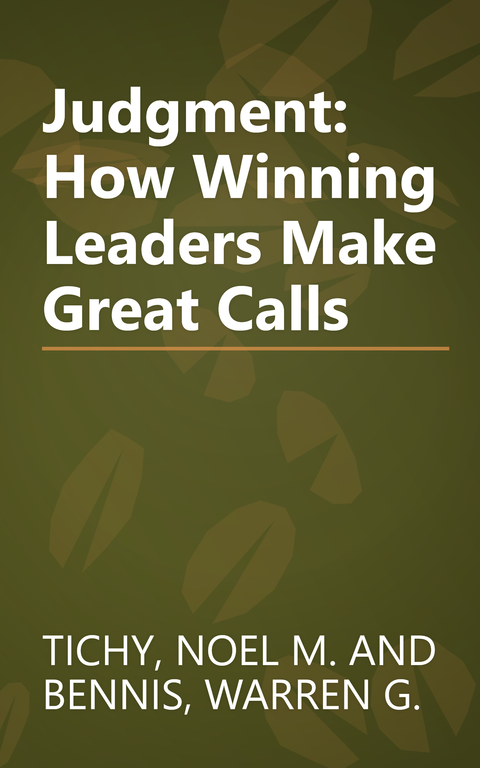Judgment: How Winning Leaders Make Great Calls book cover
