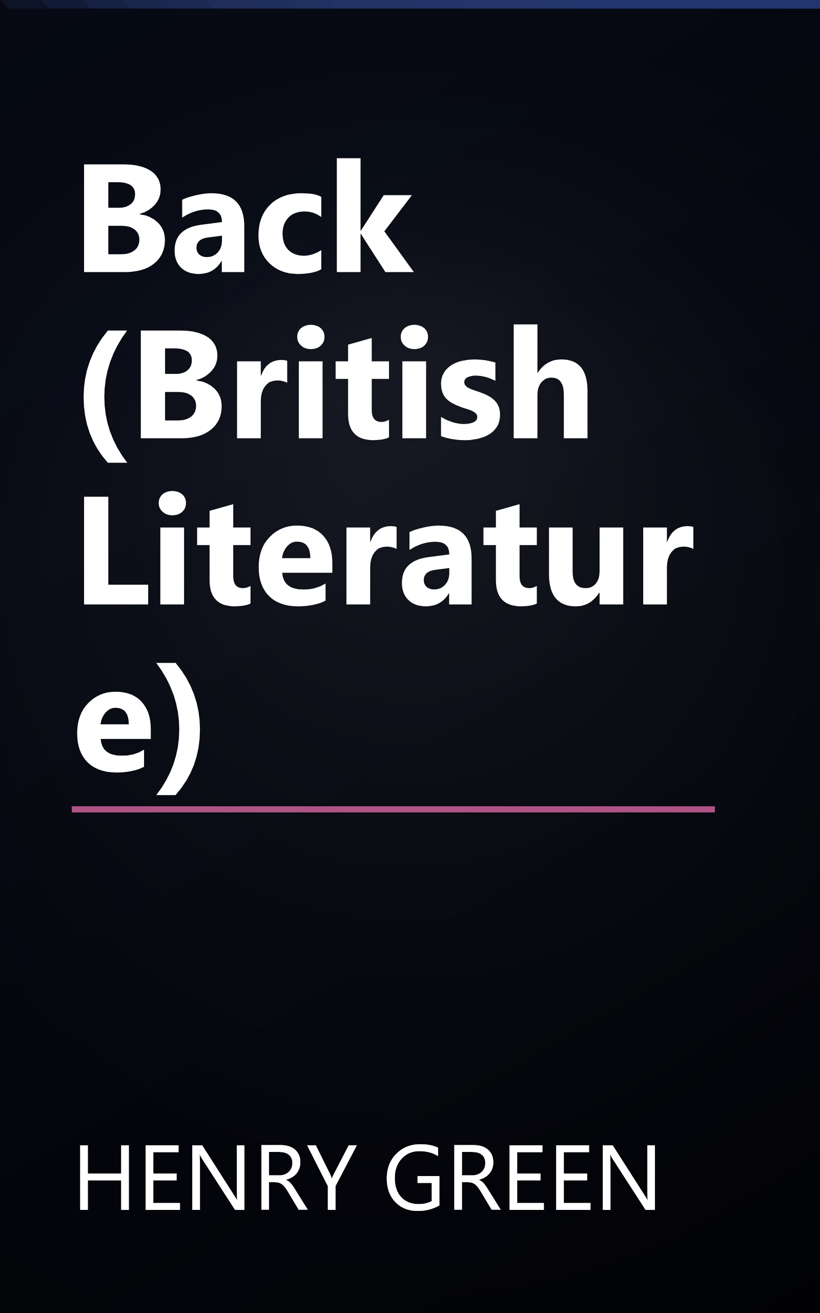 Back (British Literature) book cover