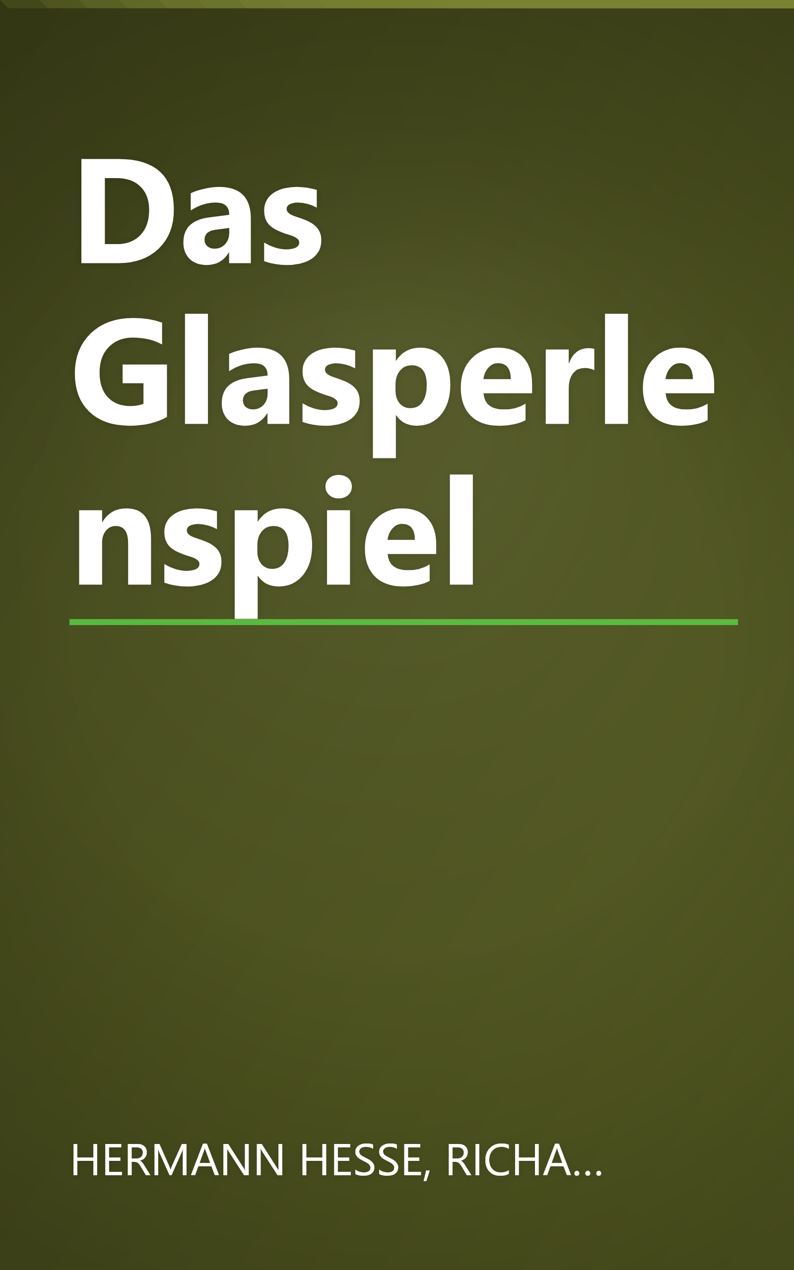 Das Glasperlenspiel book cover
