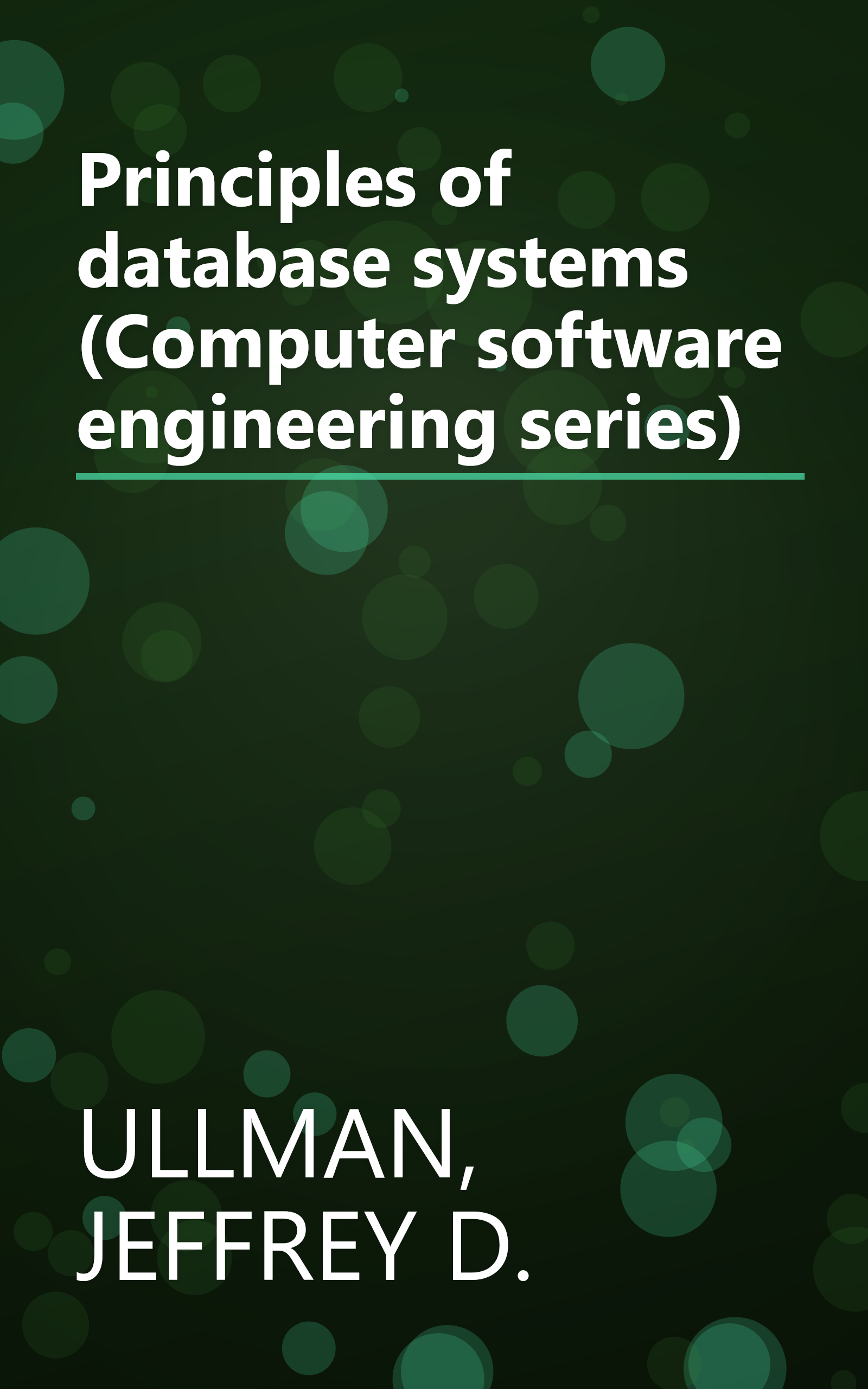 Principles of database systems (Computer software engineering series) book cover