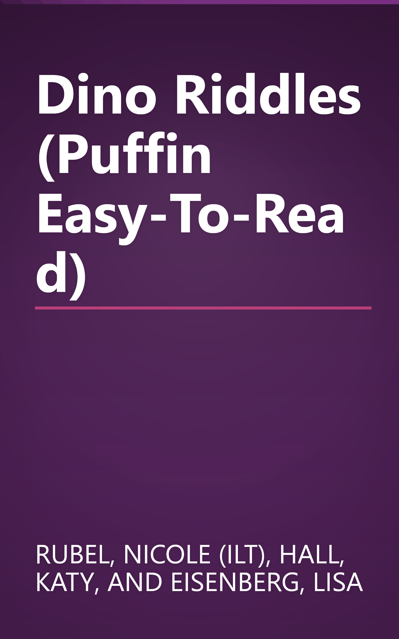 Dino Riddles (Puffin Easy-To-Read) book cover