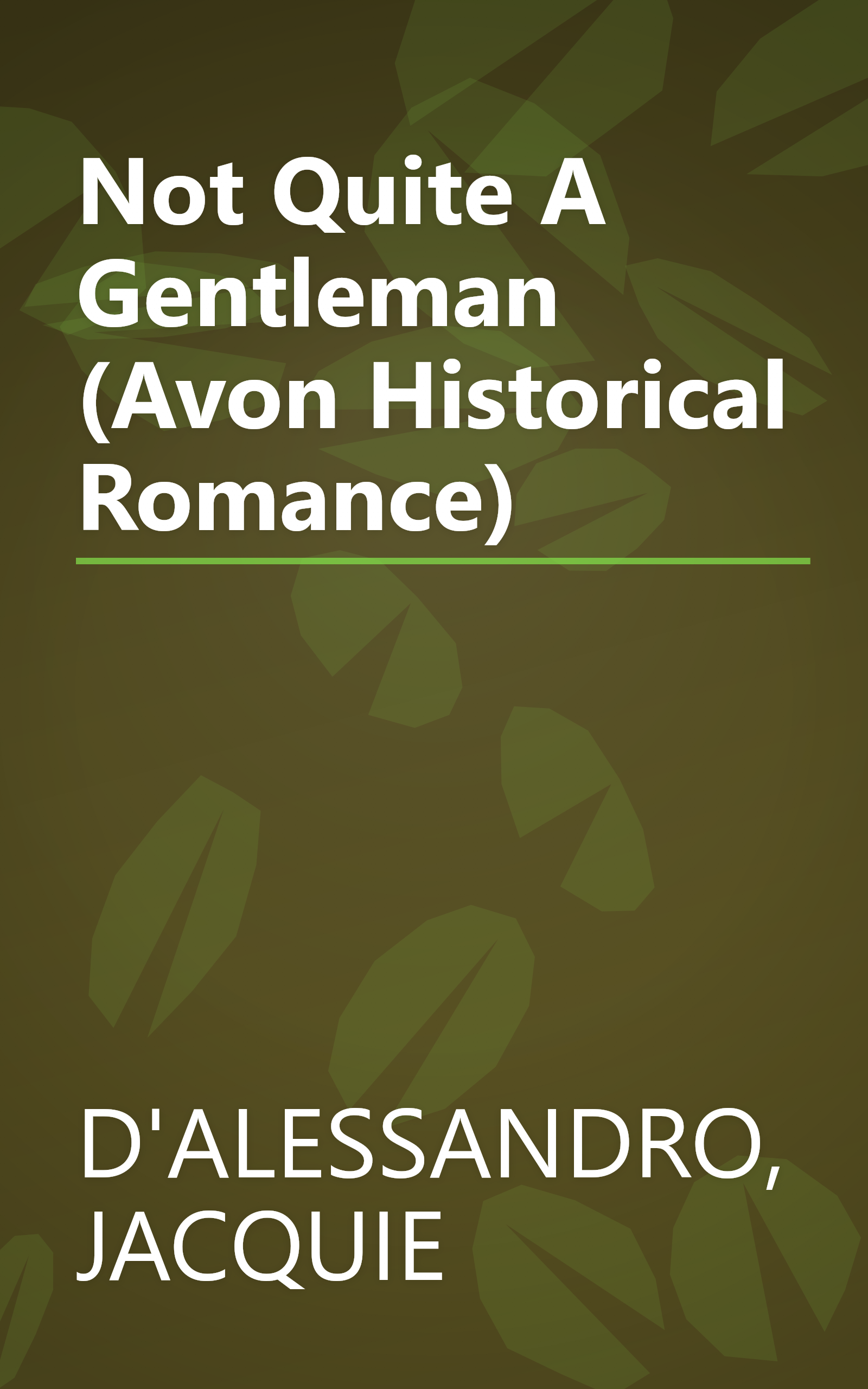 Not Quite A Gentleman (Avon Historical Romance) book cover
