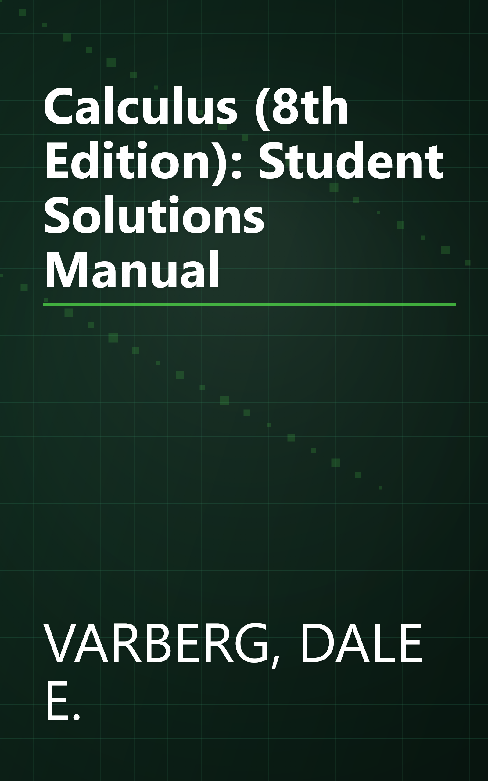 Calculus (8th Edition): Student Solutions Manual book cover