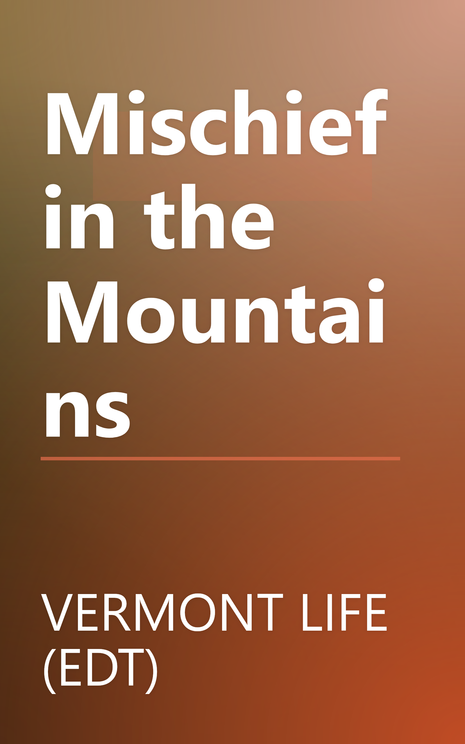 Mischief in the Mountains book cover