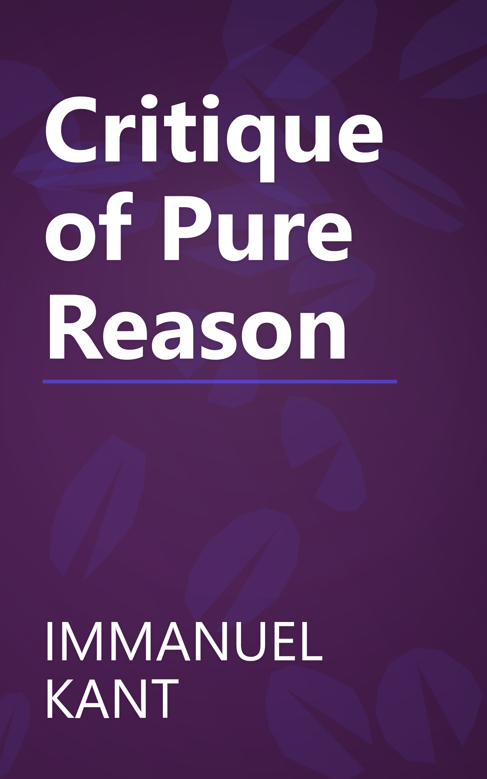 Critique of Pure Reason book cover