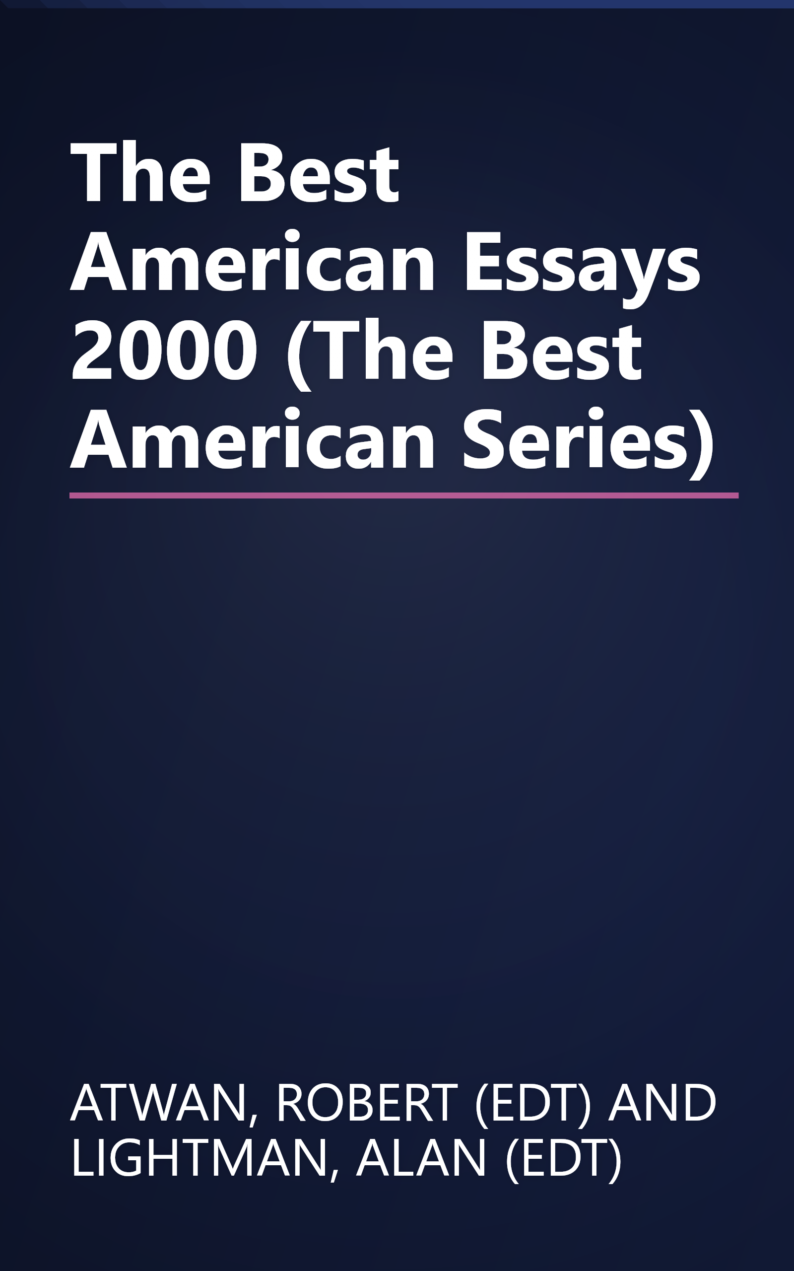 The Best American Essays 2000 (The Best American Series) book cover
