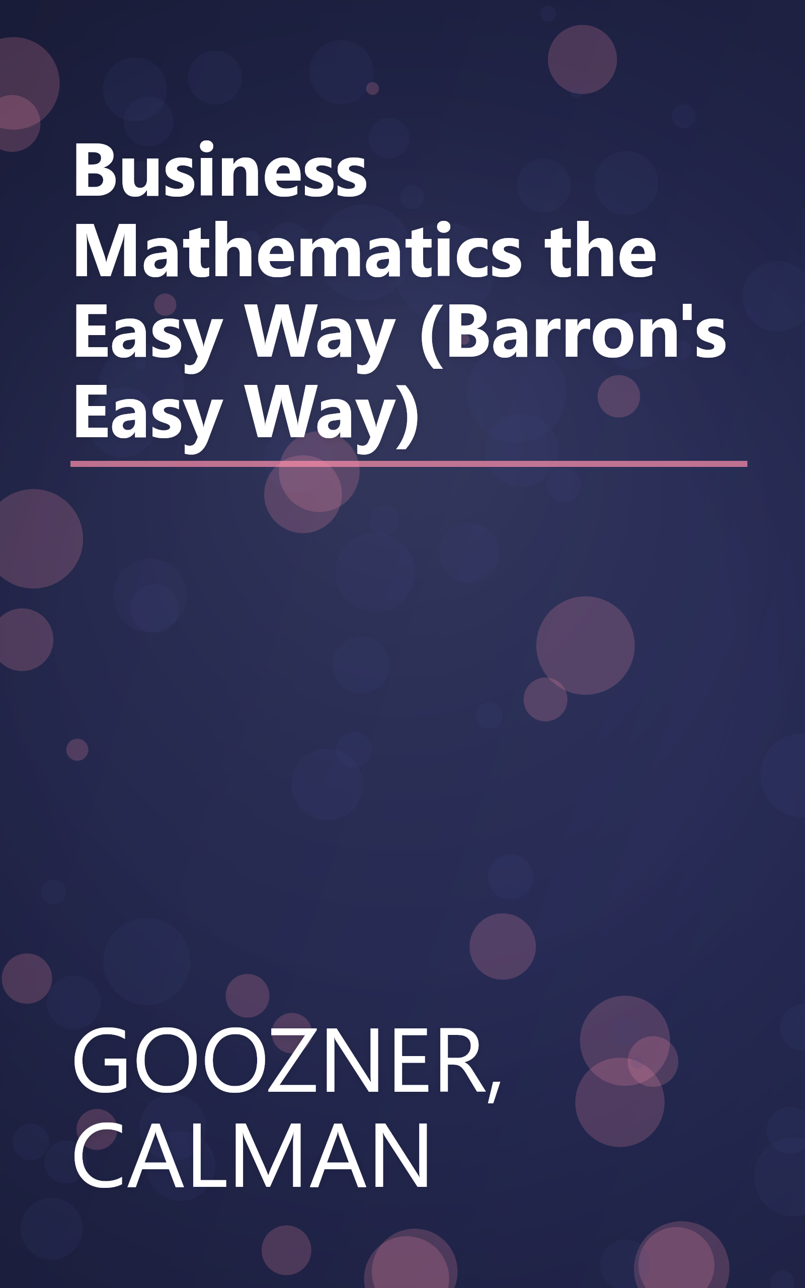 Business Mathematics the Easy Way (Barron's Easy Way) book cover