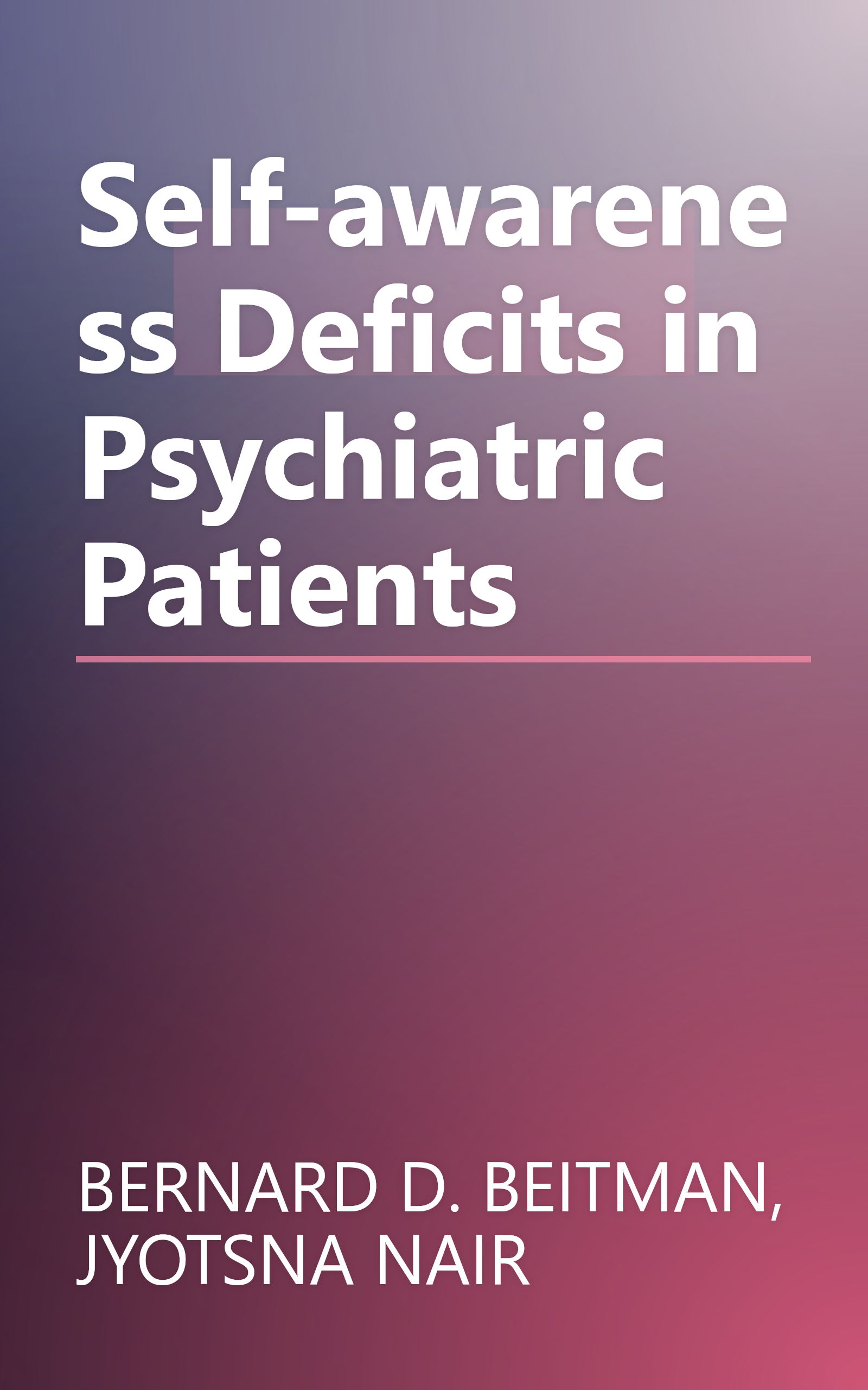 Self-awareness Deficits in Psychiatric Patients book cover