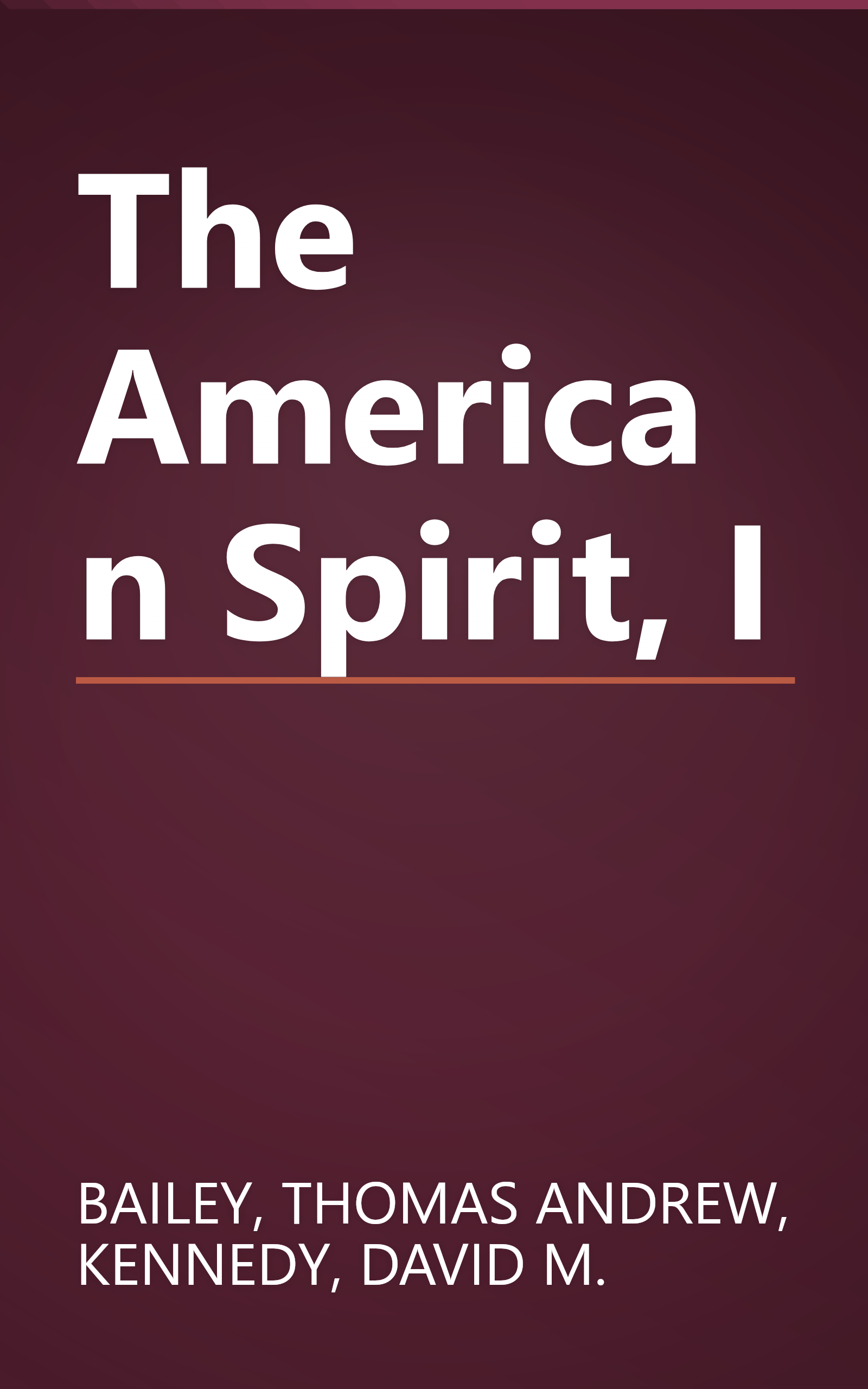 The American Spirit, I book cover
