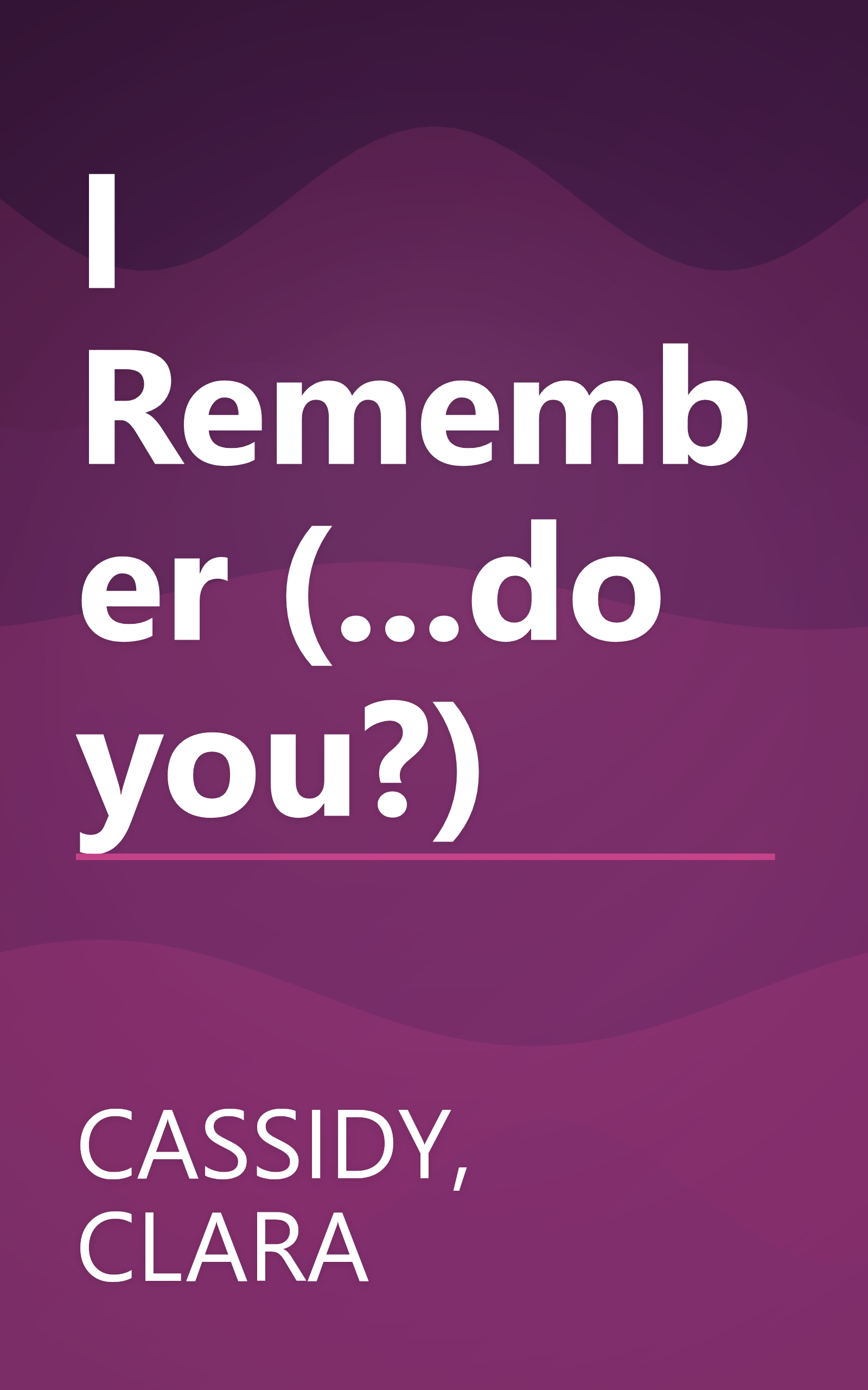 I Remember (...do you?) book cover