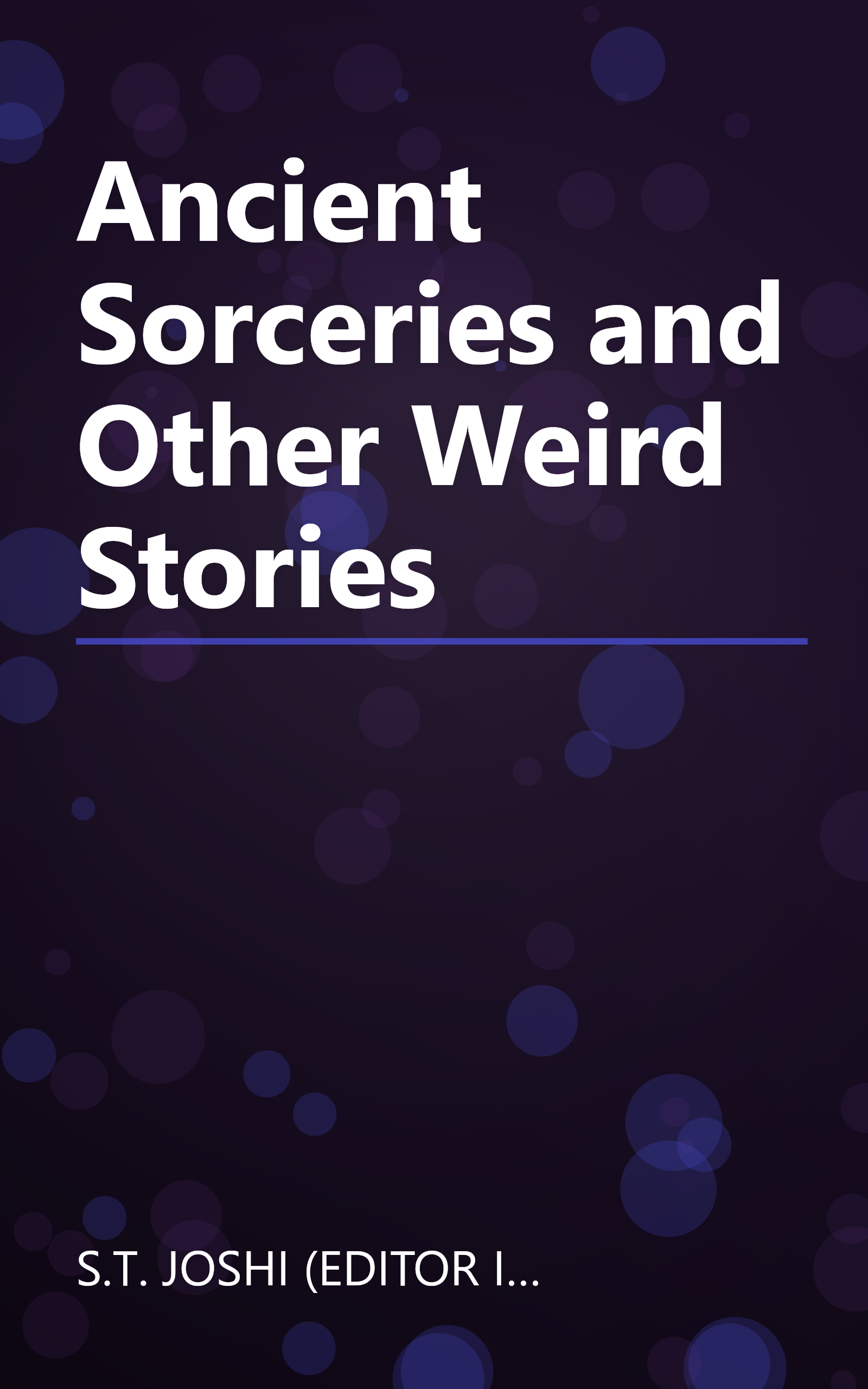 Ancient Sorceries and Other Weird Stories book cover