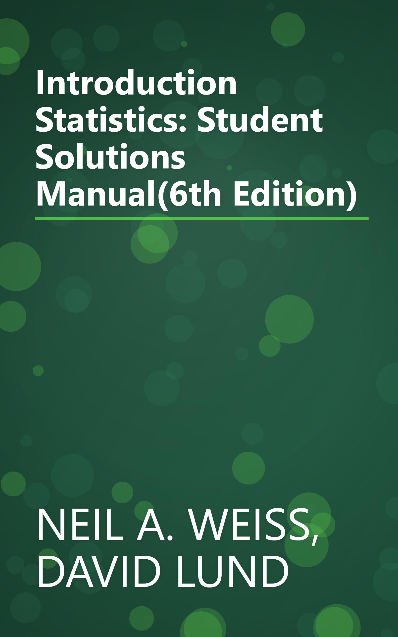 Introduction Statistics: Student Solutions Manual(6th Edition) book cover
