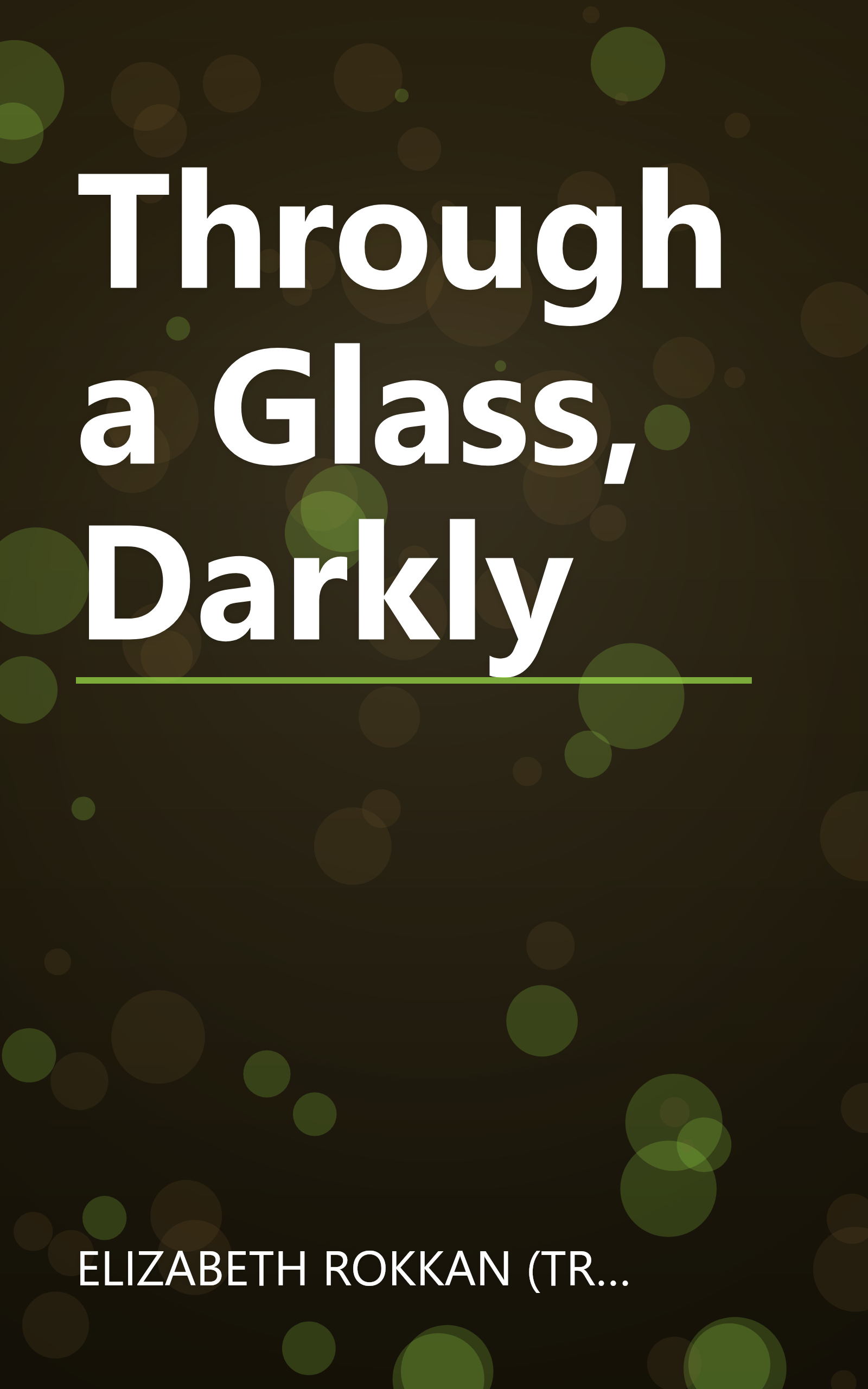 Through a Glass, Darkly book cover