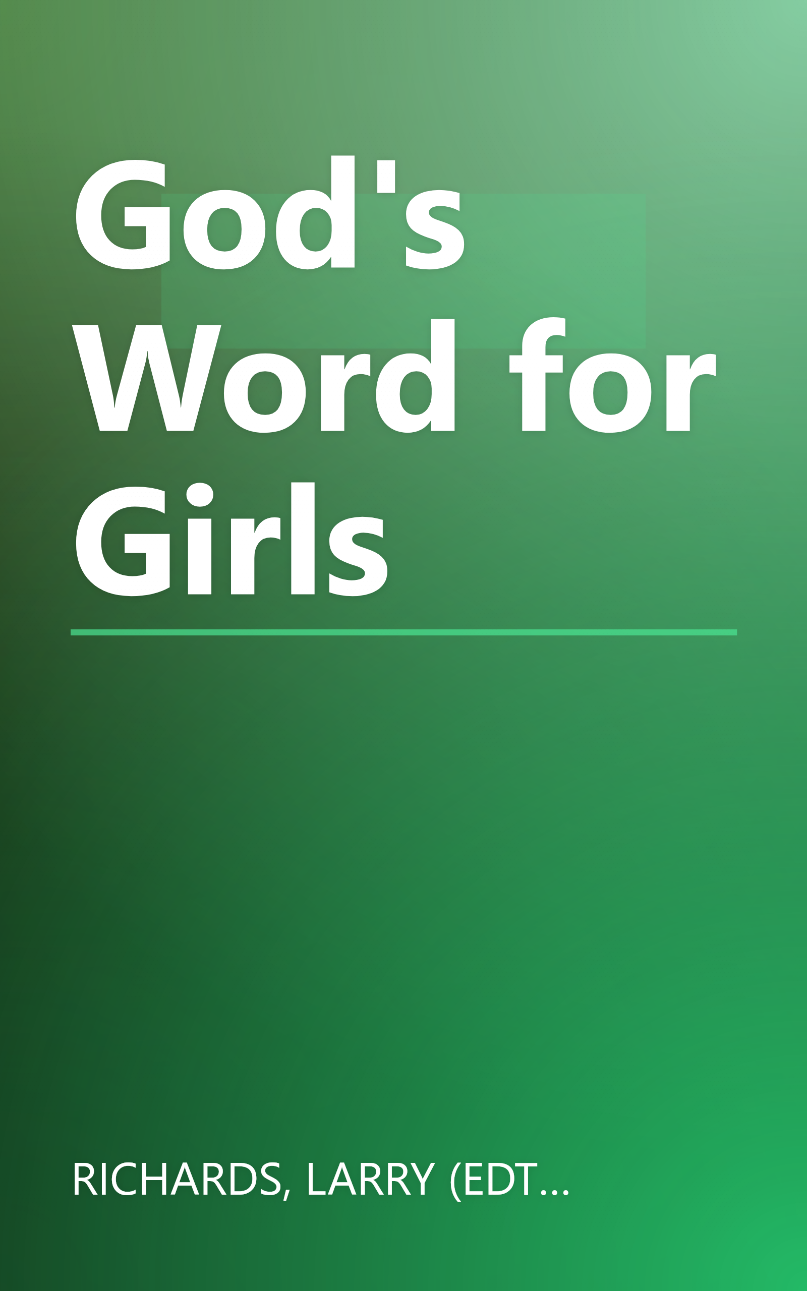 God's Word for Girls book cover