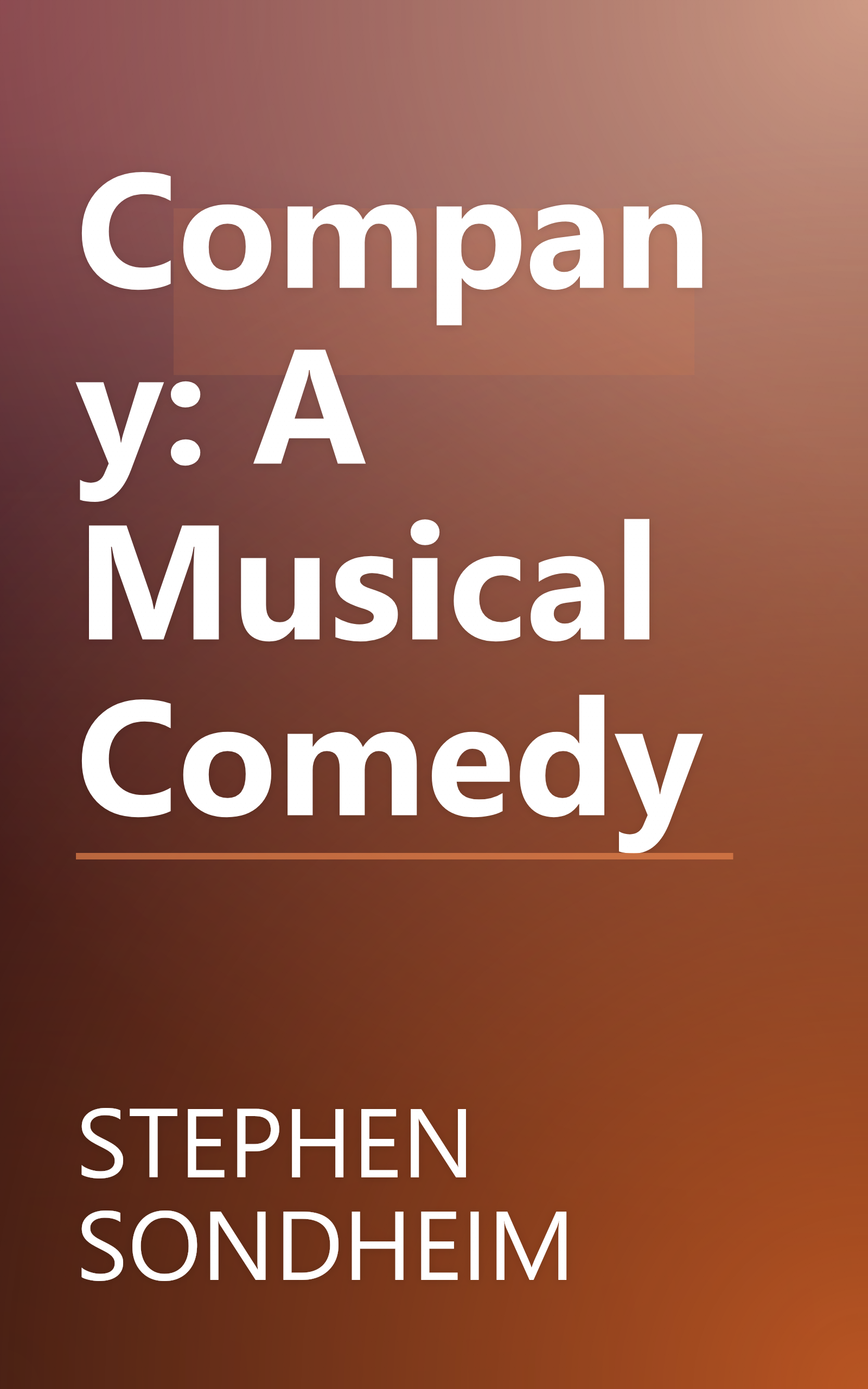 Company: A Musical Comedy book cover