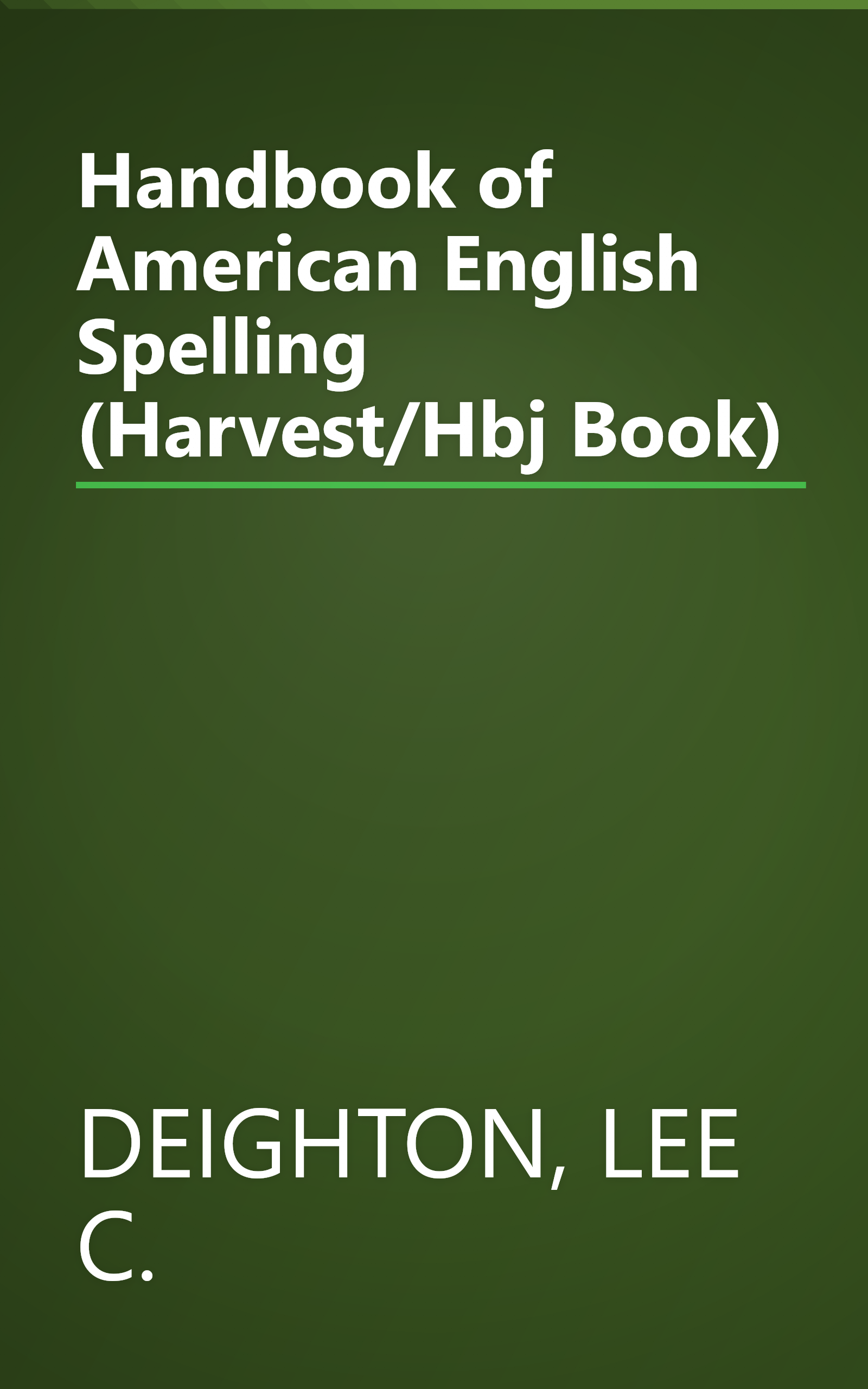 Handbook of American English Spelling (Harvest/Hbj Book) book cover