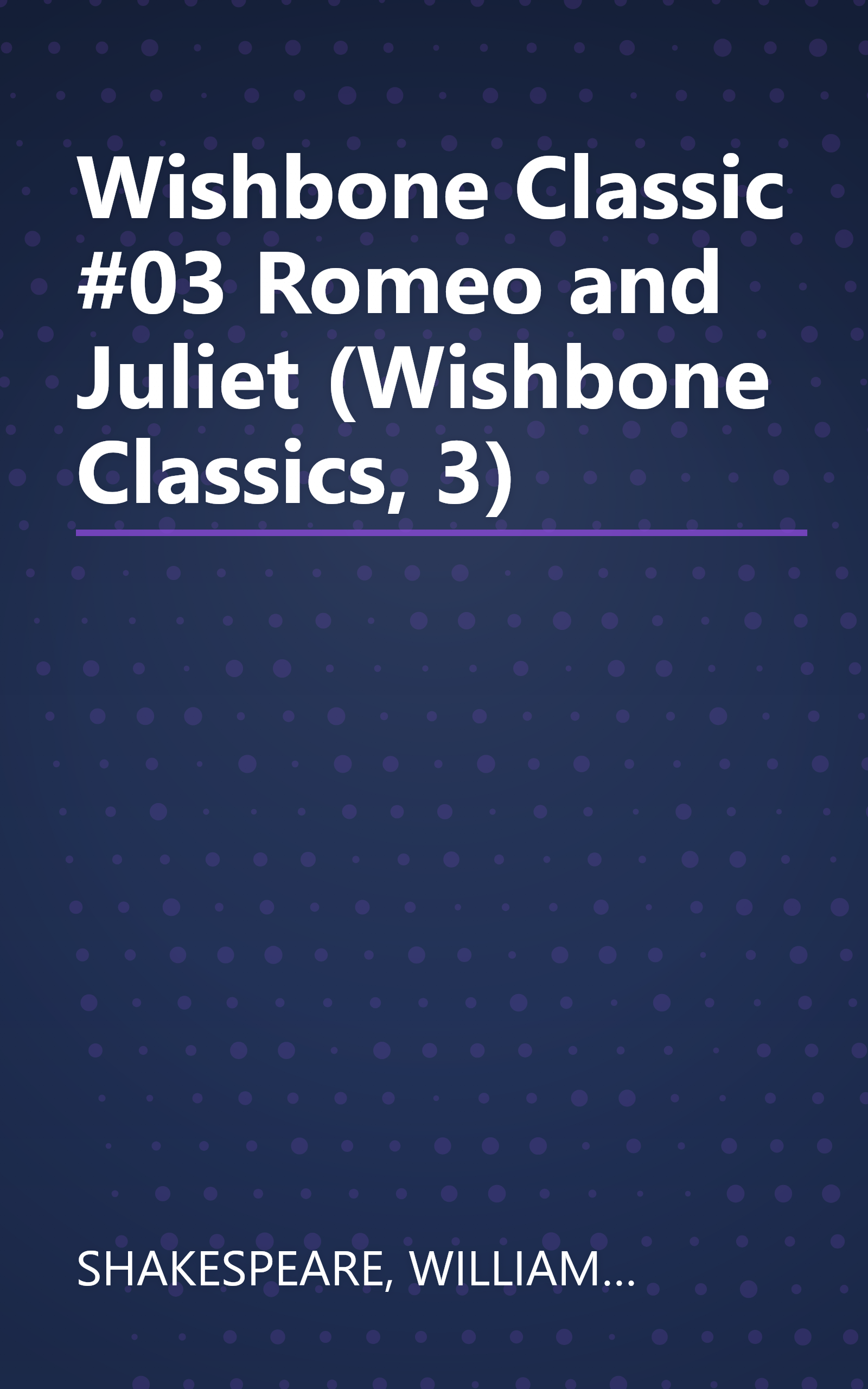 Wishbone Classic #03 Romeo and Juliet (Wishbone Classics, 3) book cover