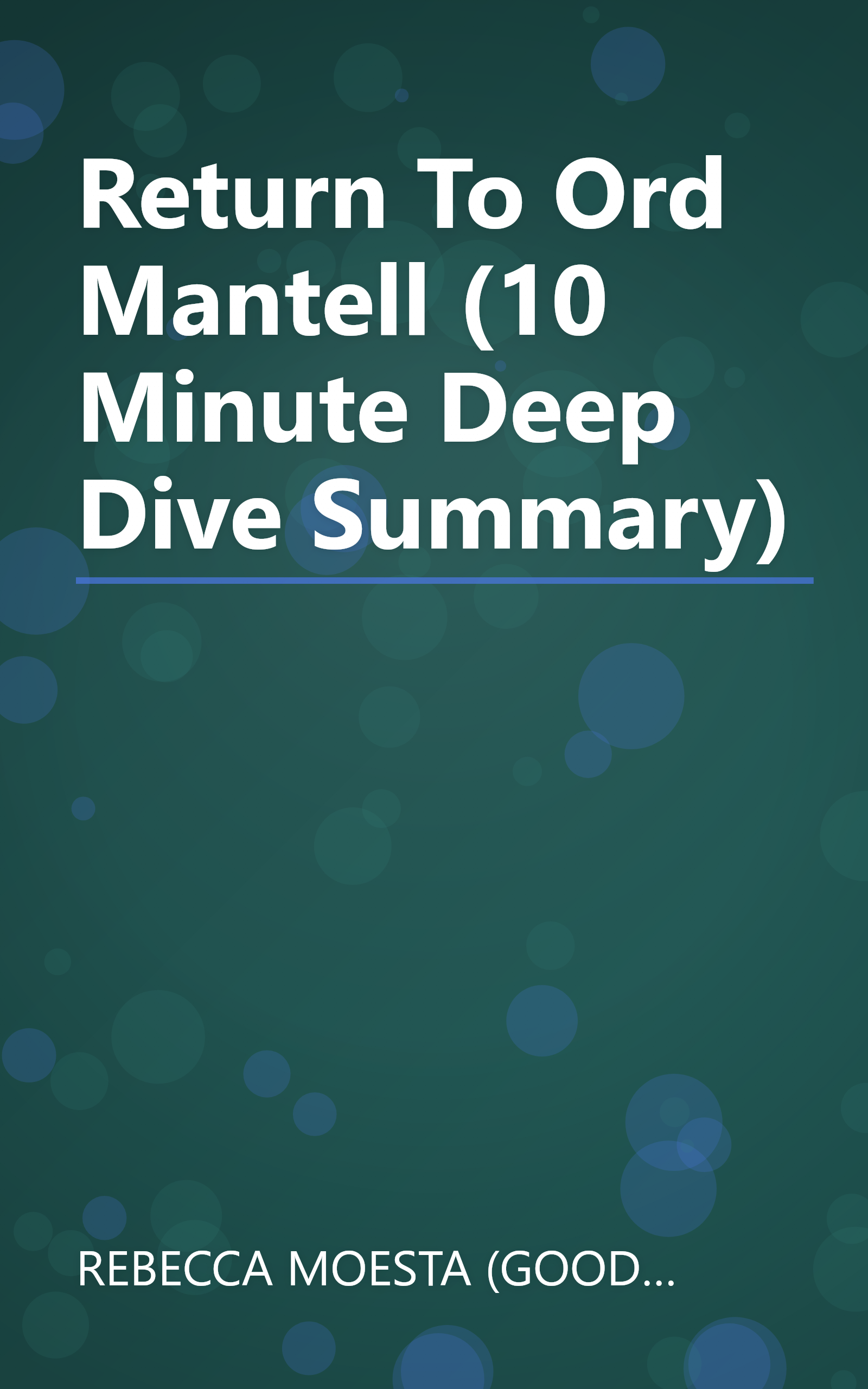 Return To Ord Mantell (10 Minute   Deep Dive Summary) book cover
