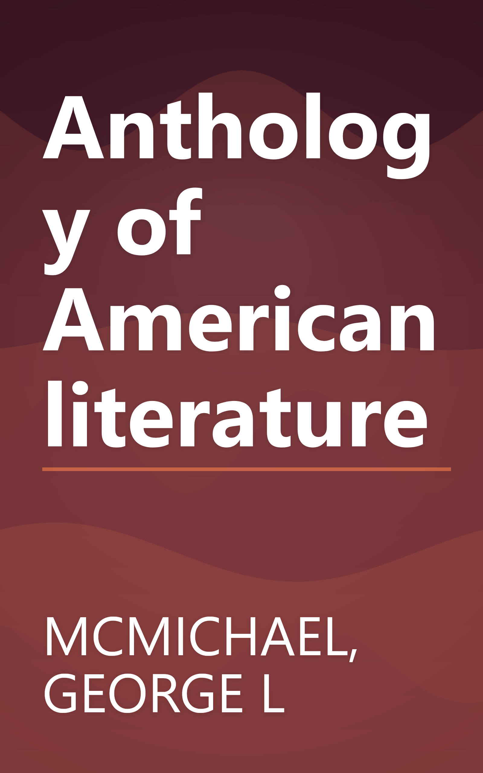 Anthology of American literature book cover