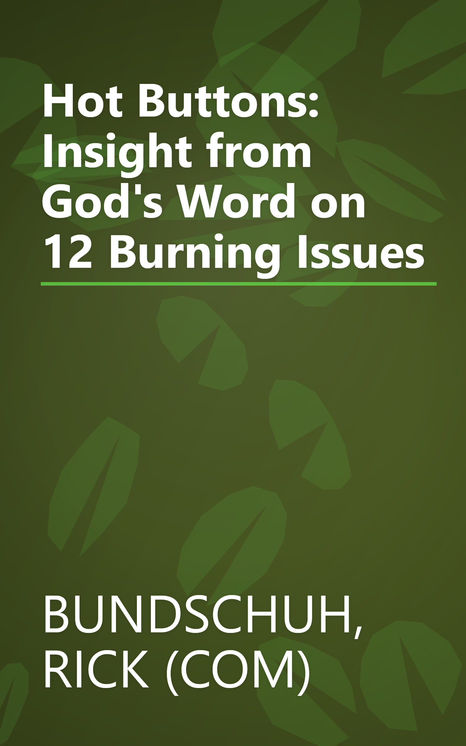 Hot Buttons: Insight from God's Word on 12 Burning Issues book cover