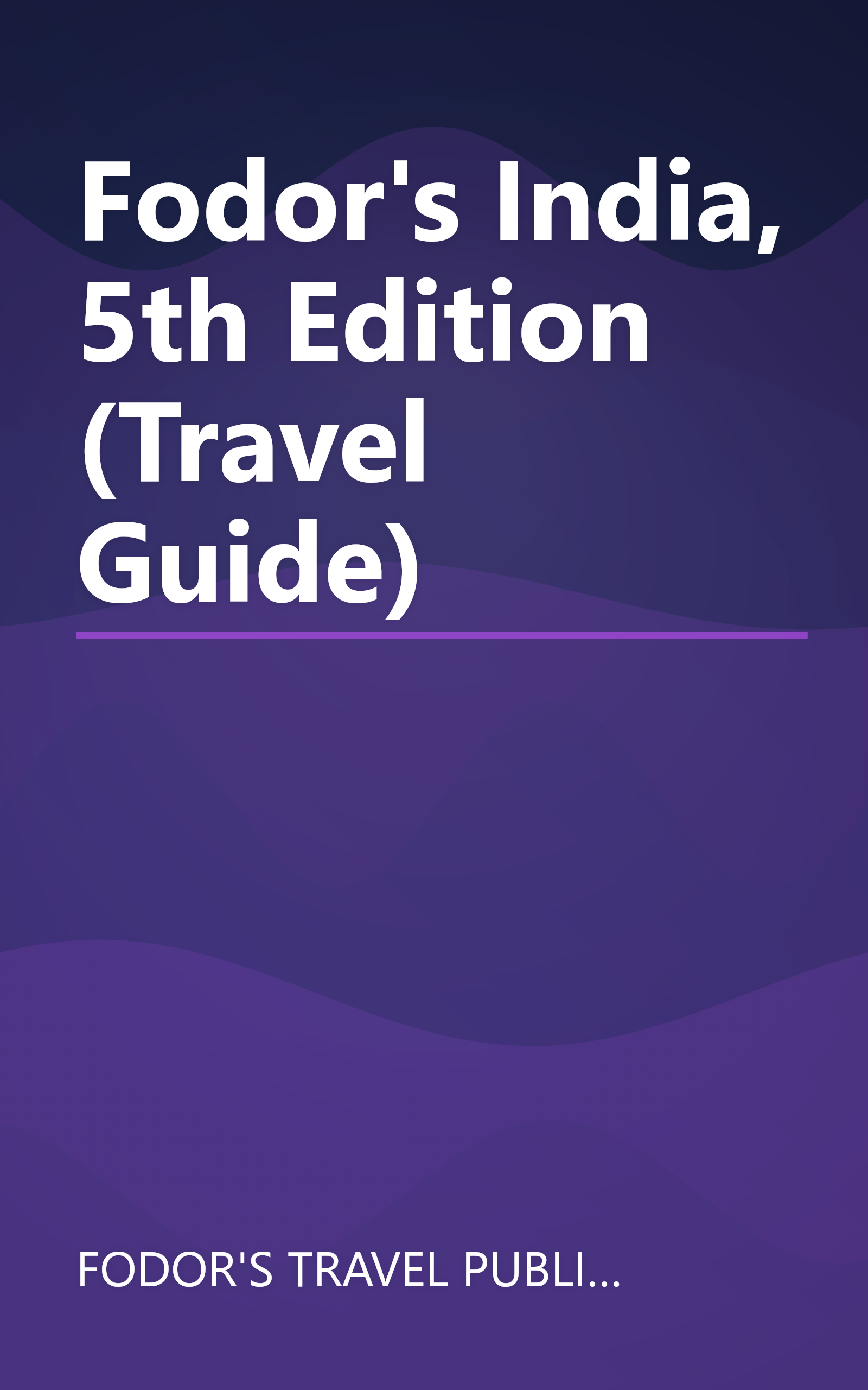 Fodor's India, 5th Edition (Travel Guide) book cover