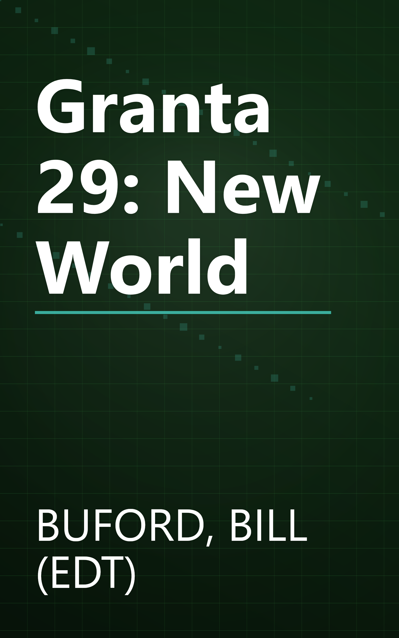 Granta 29: New World book cover