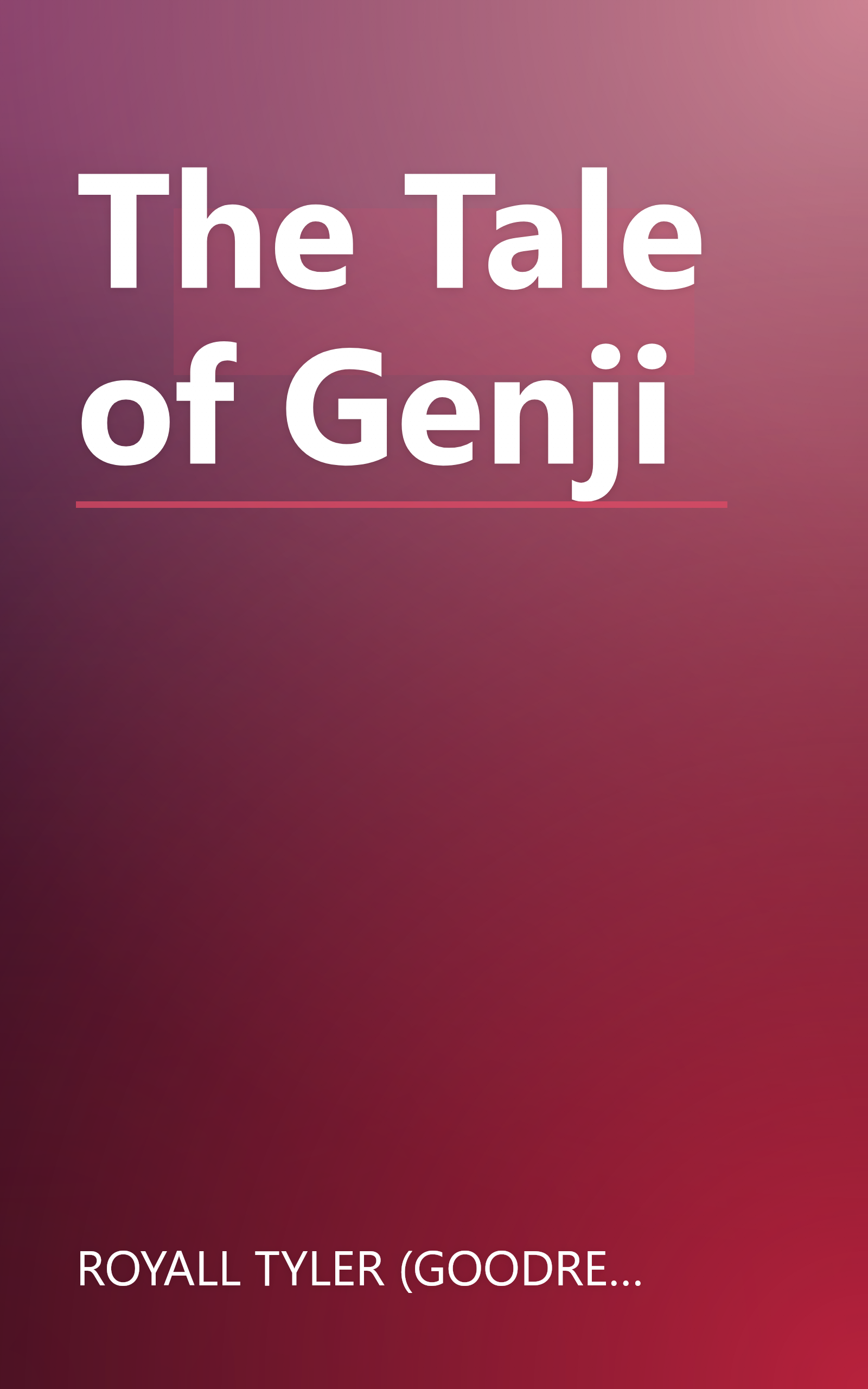 The Tale of Genji book cover
