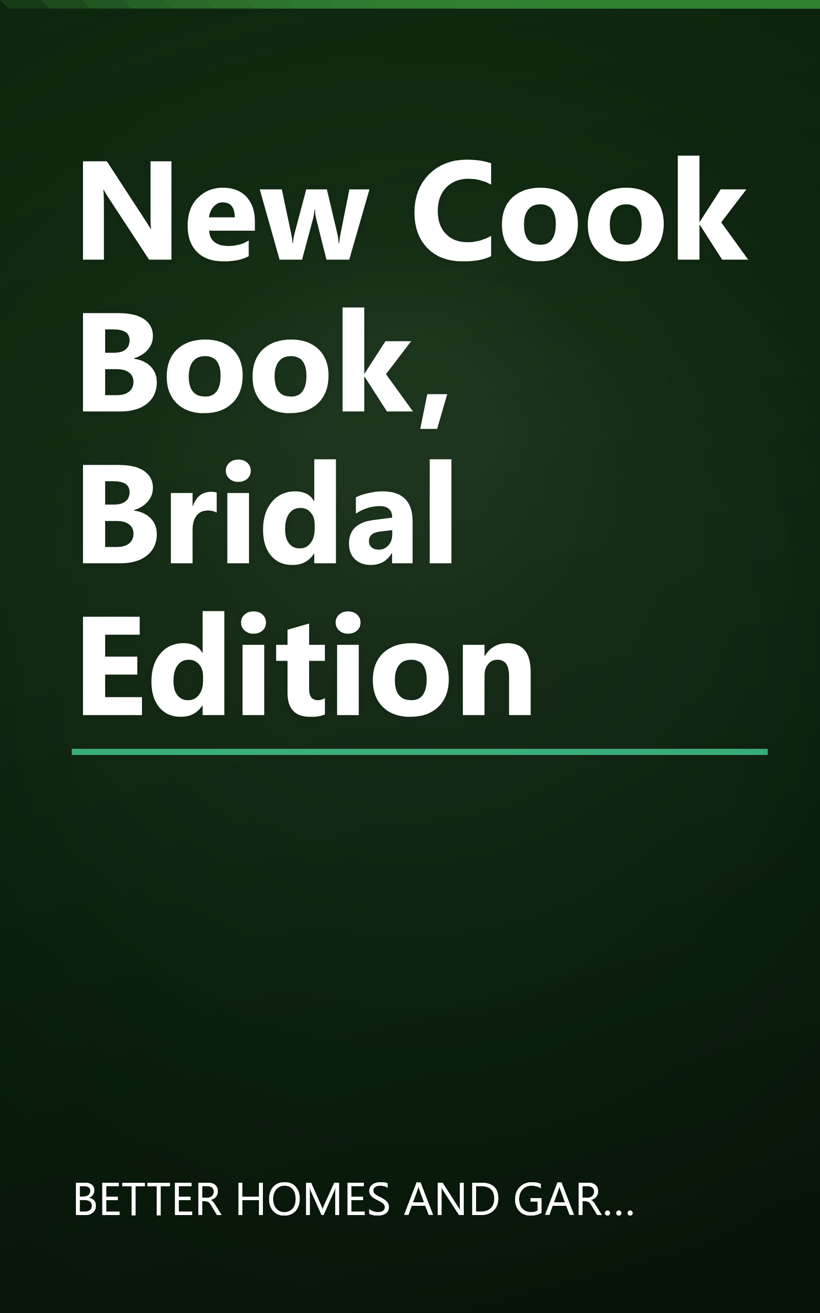 New Cook Book, Bridal Edition book cover