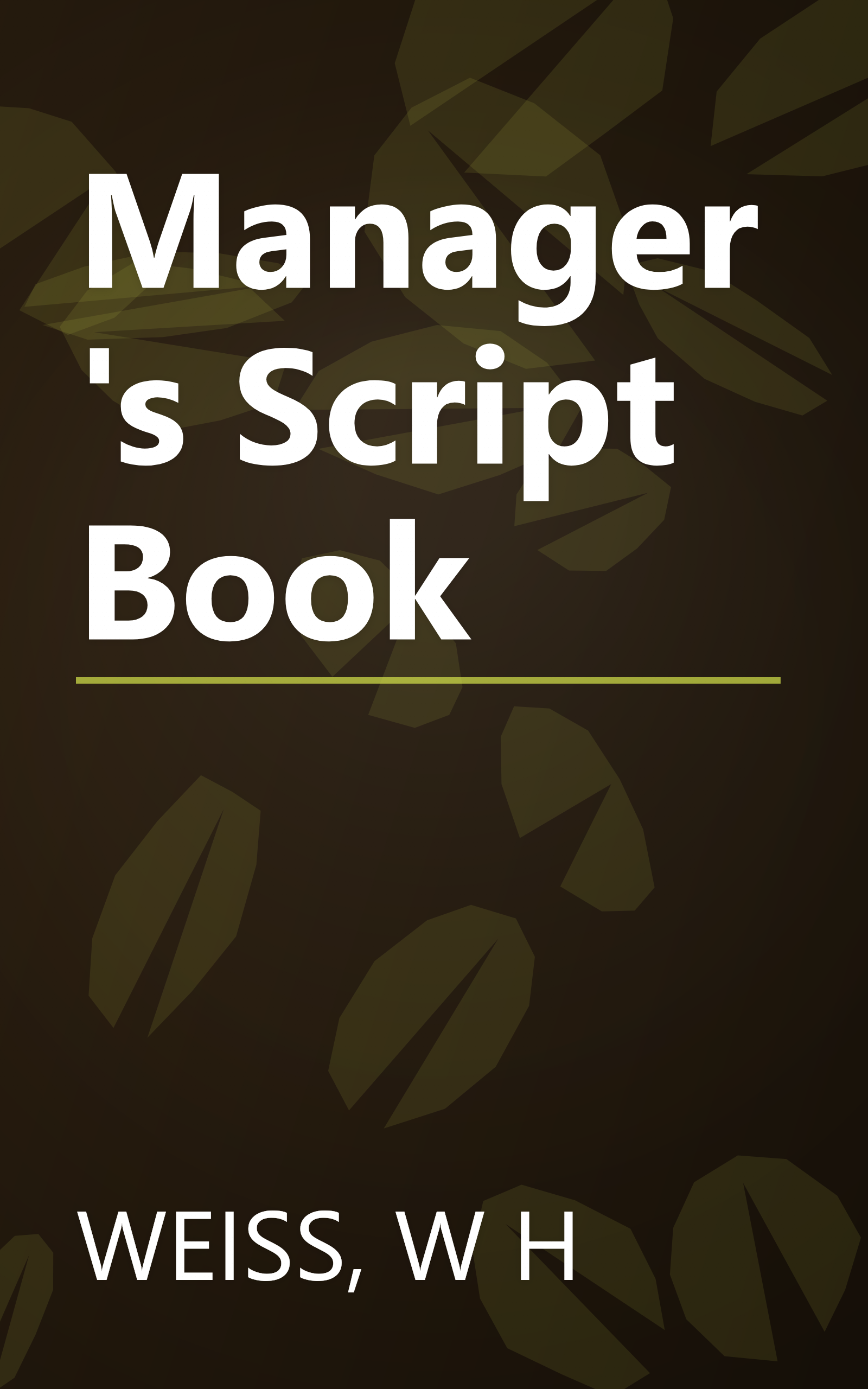 Manager's Script Book book cover