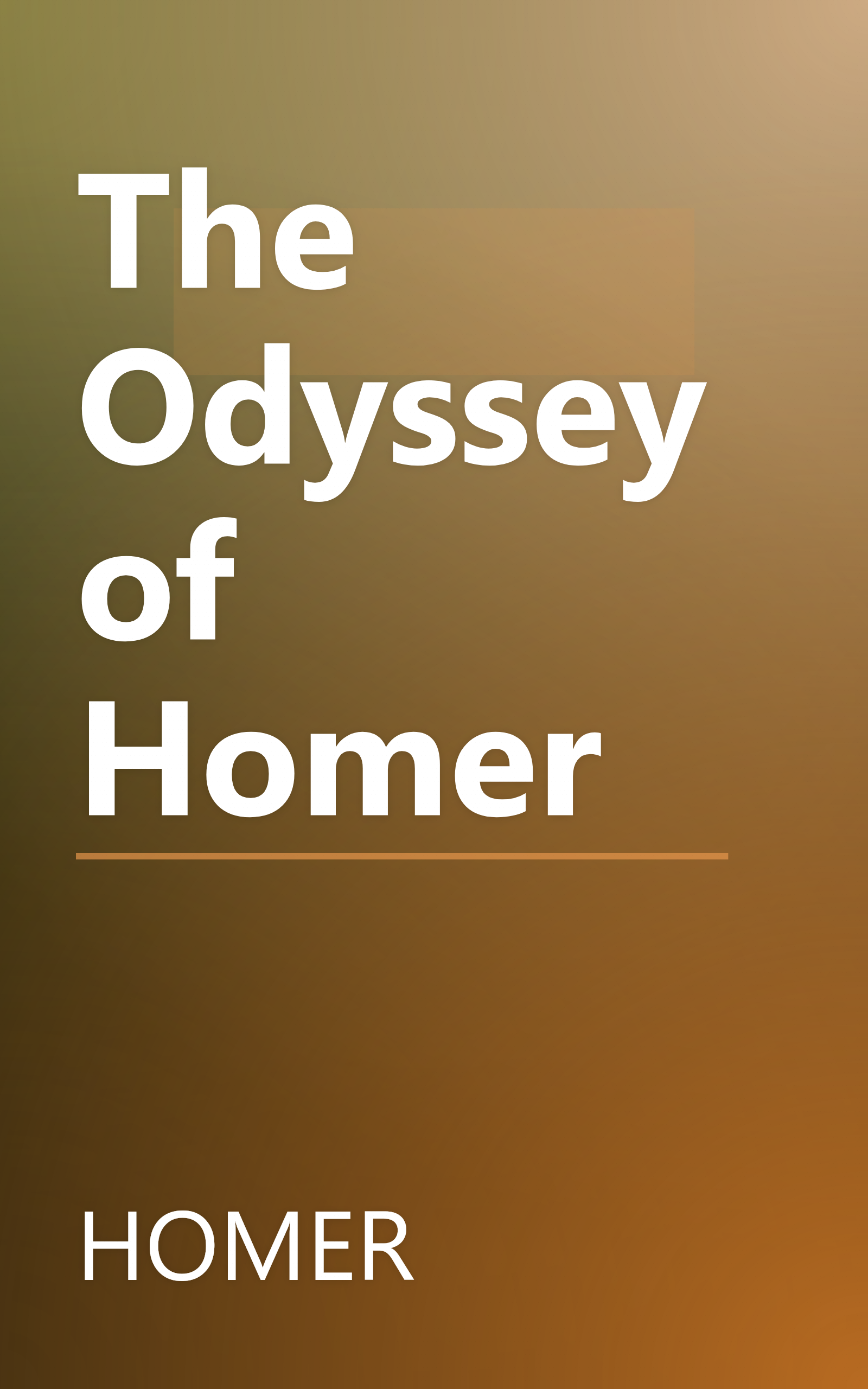 The Odyssey of Homer book cover