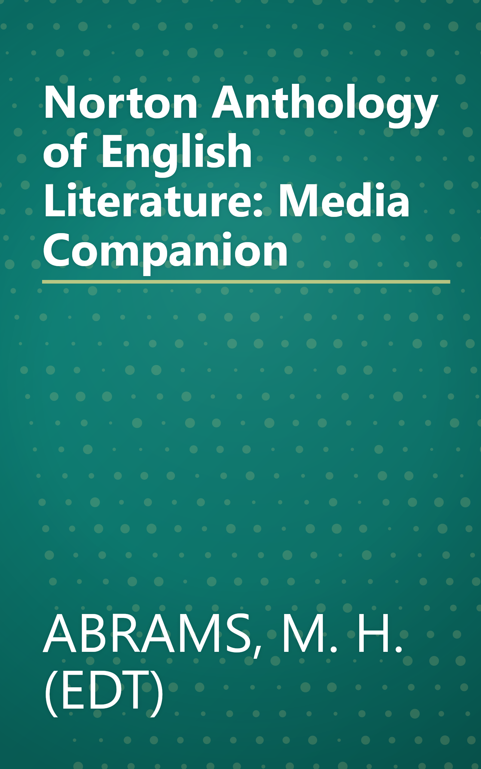 Norton Anthology of English Literature: Media Companion book cover