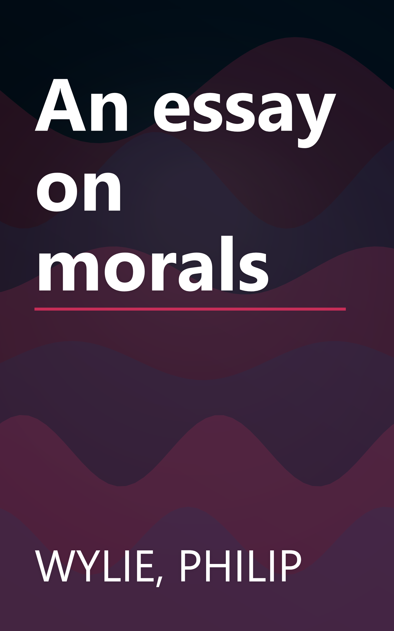 An essay on morals book cover