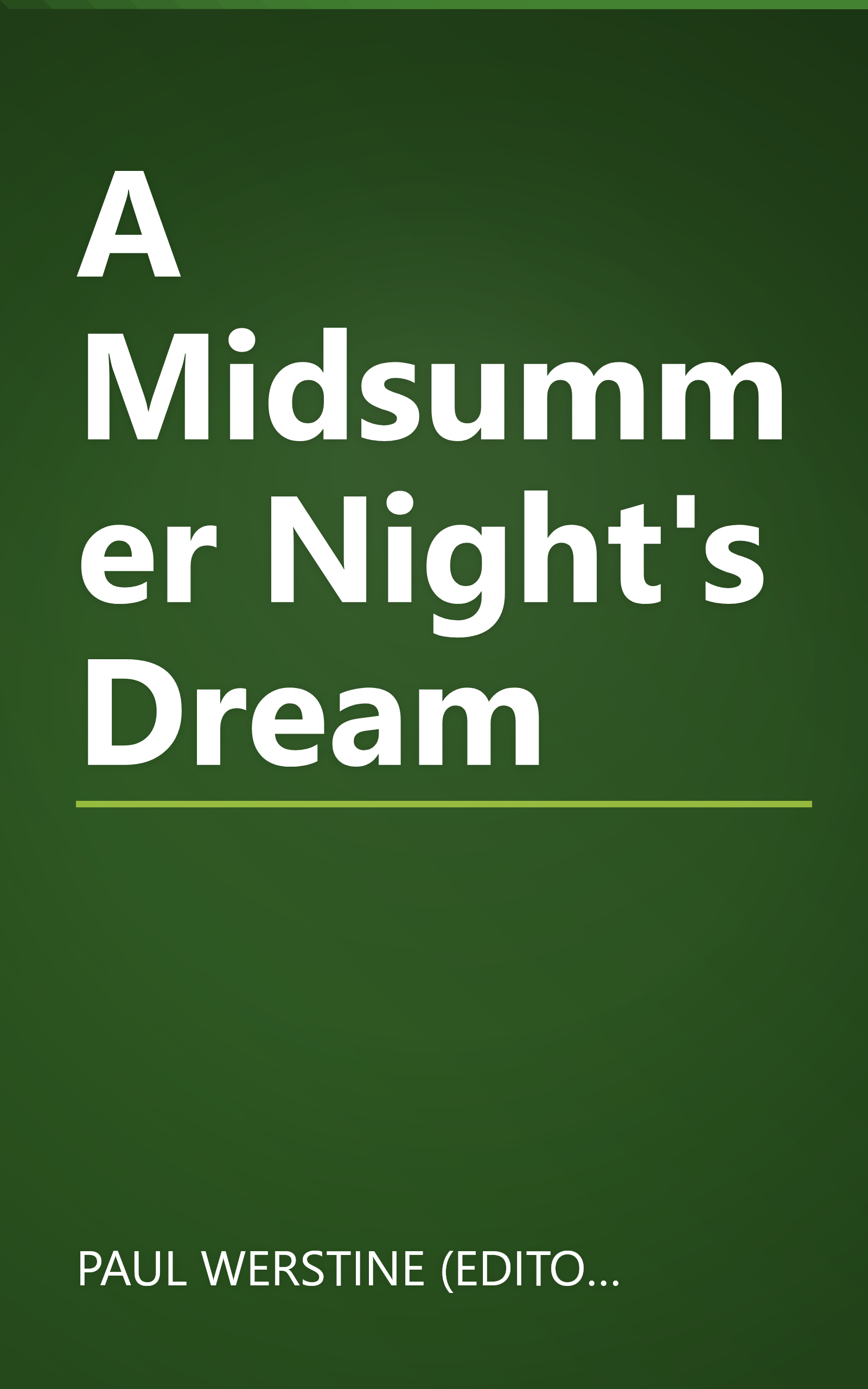 A Midsummer Night's Dream book cover