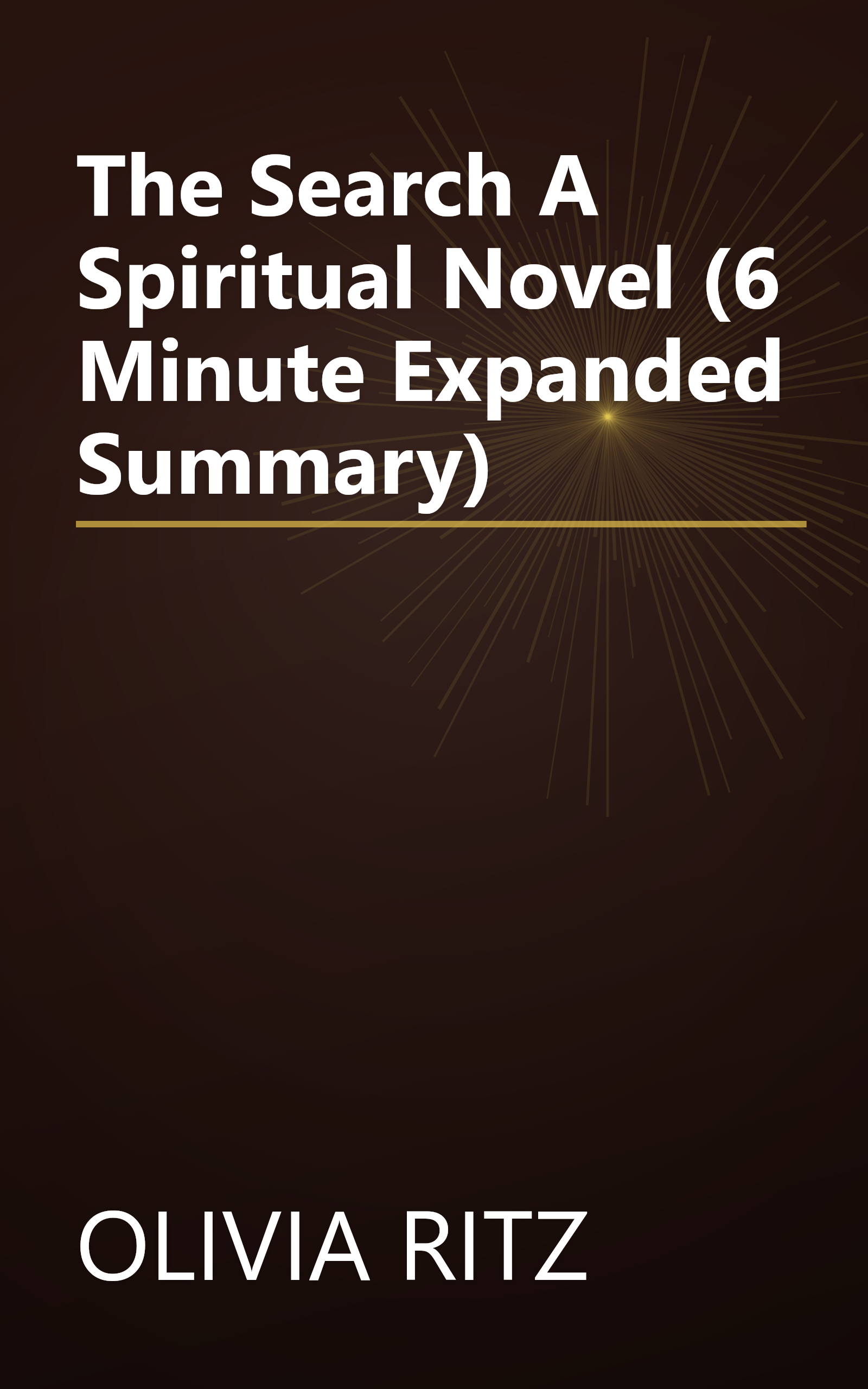 The Search  A Spiritual Novel (6 Minute   Expanded Summary) book cover