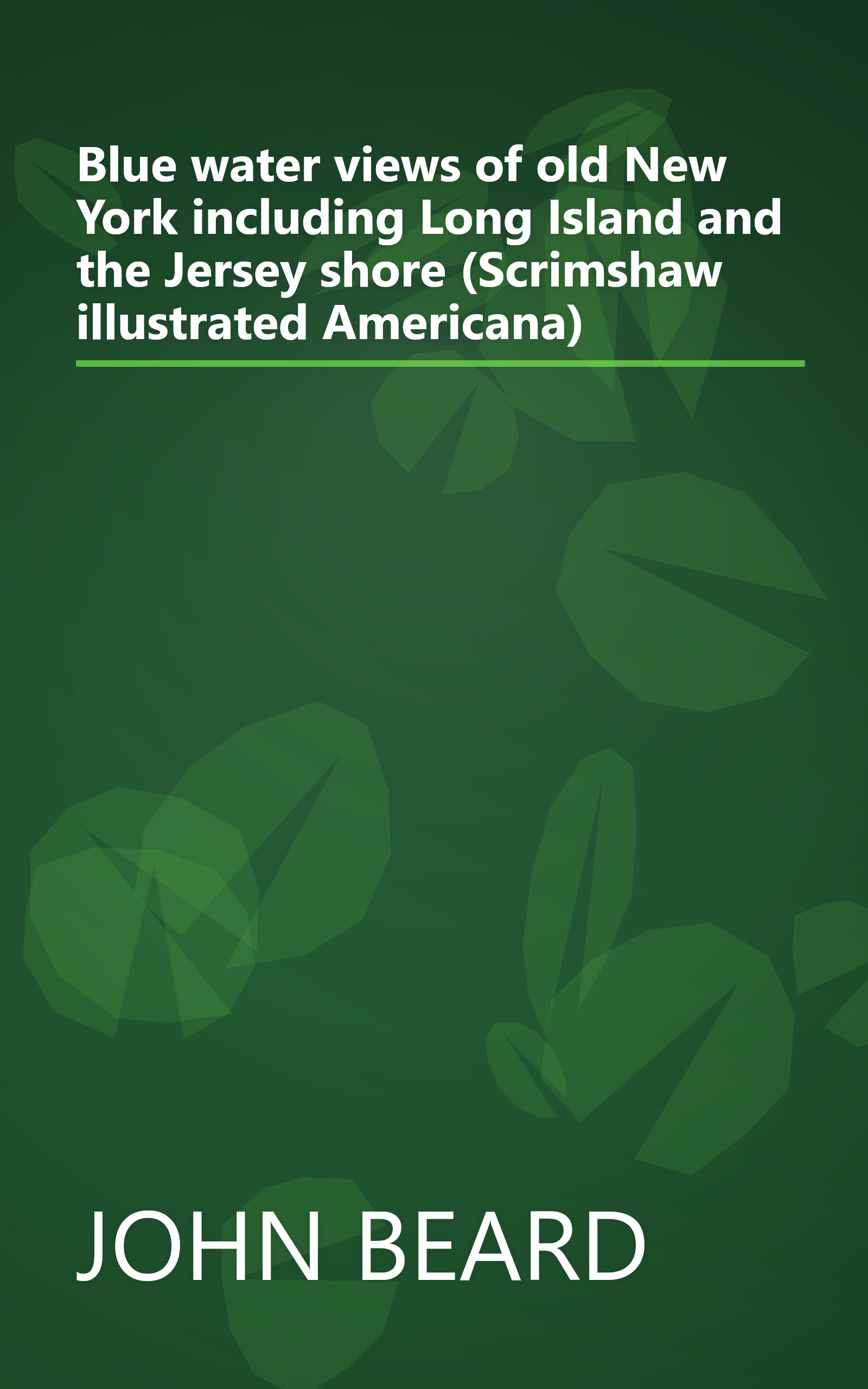 Blue water views of old New York including Long Island and the Jersey shore (Scrimshaw illustrated Americana) book cover