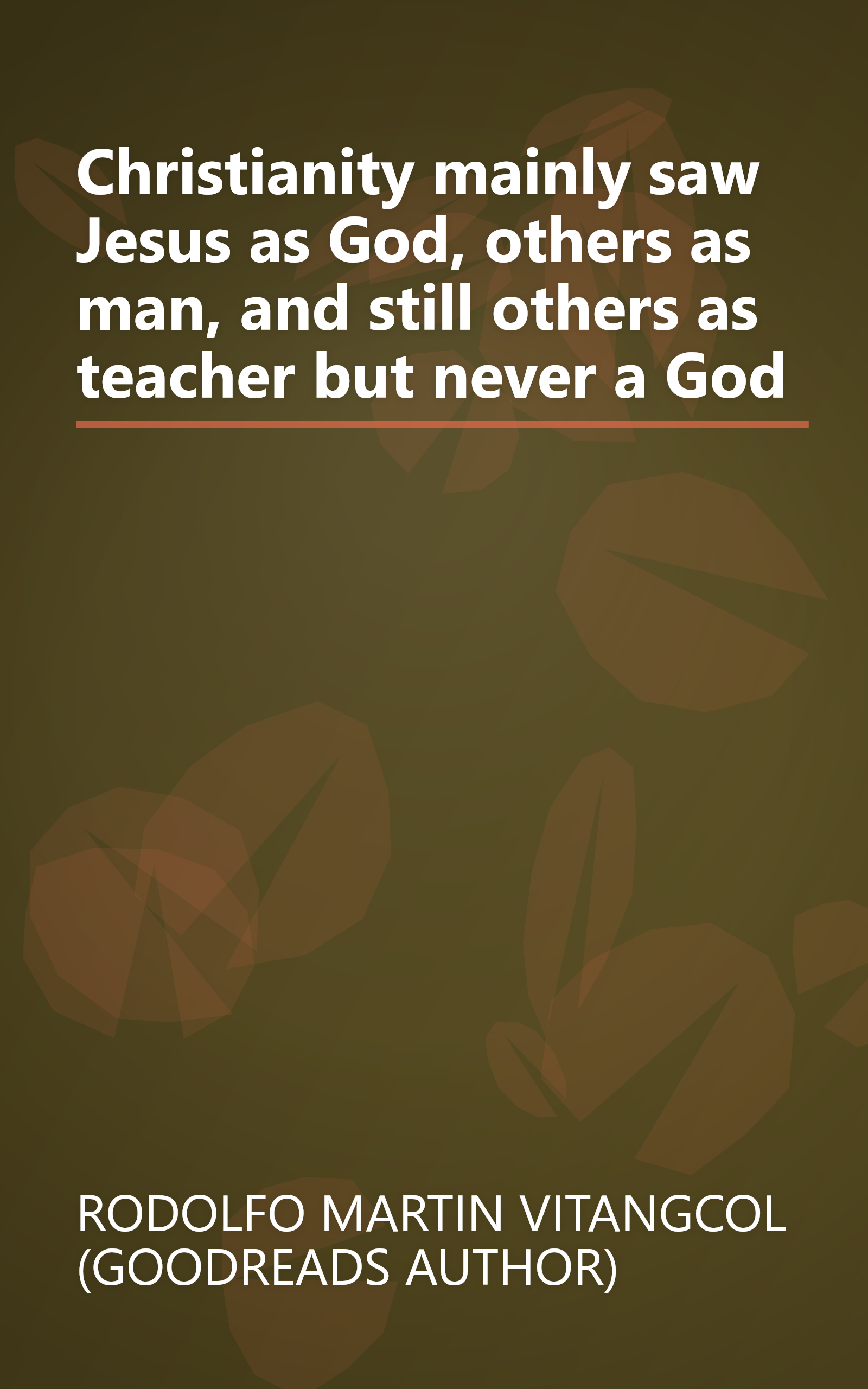 Christianity mainly saw Jesus as God, others as man, and still others as teacher but never a God book cover