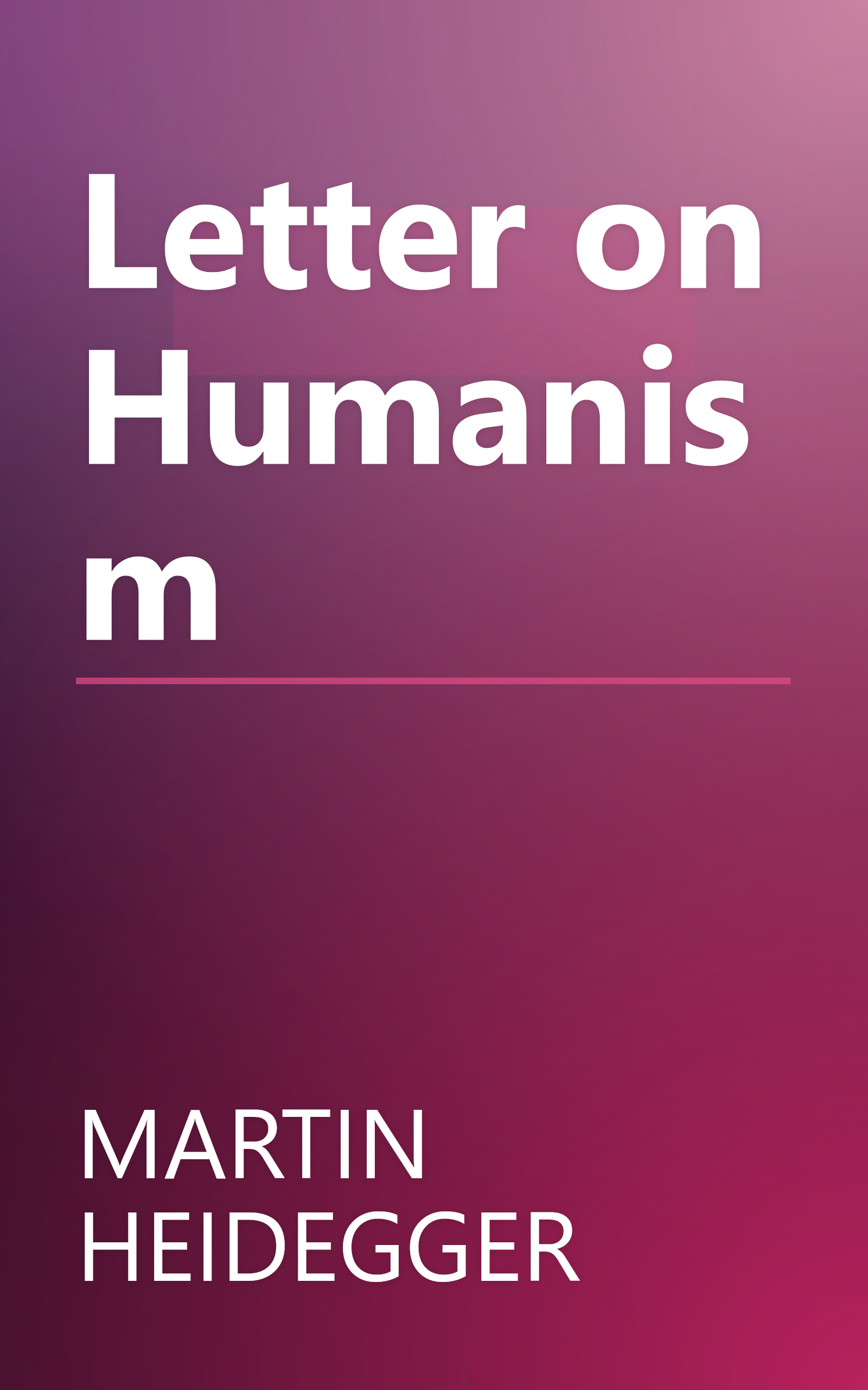 Letter on Humanism book cover