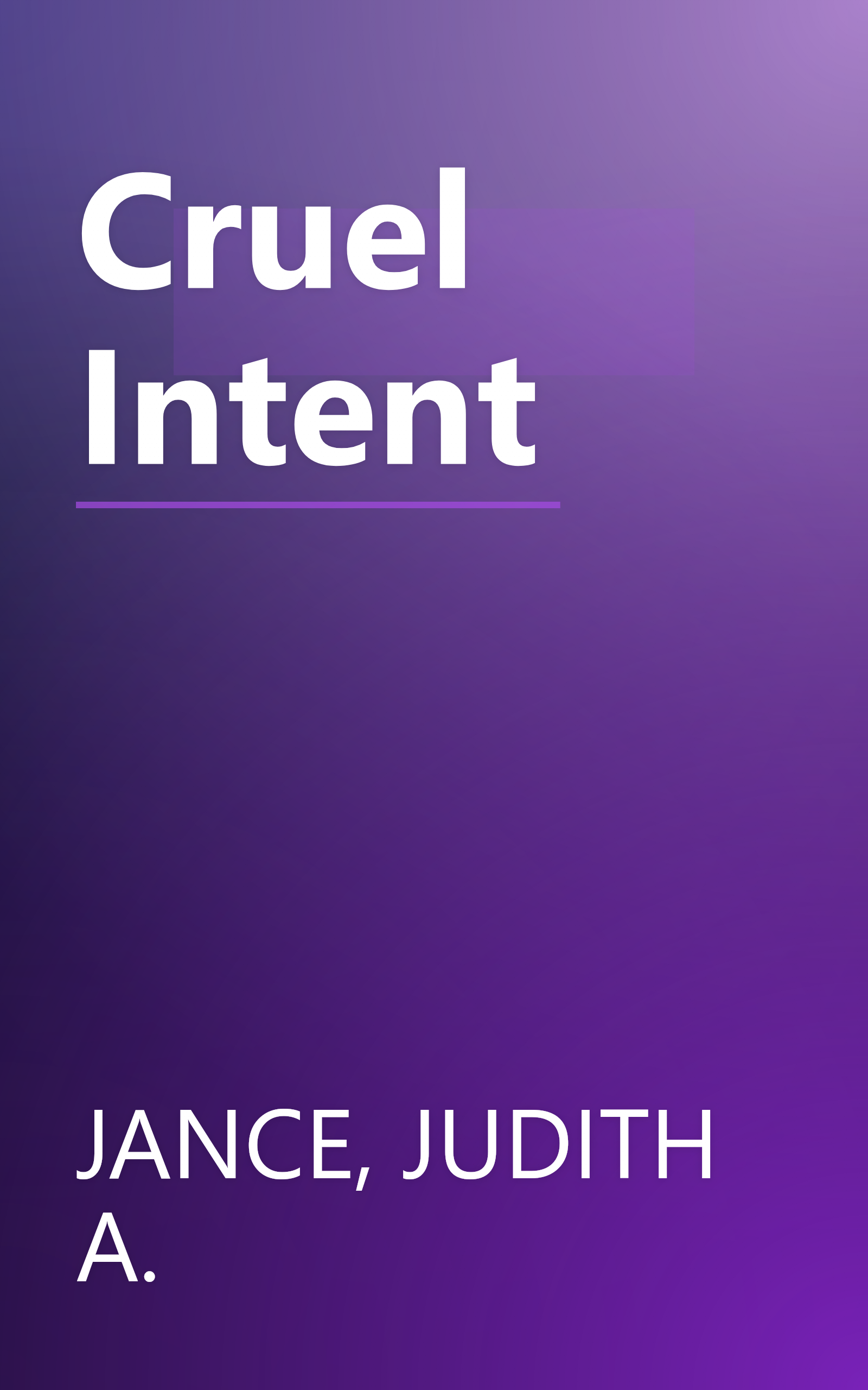 Cruel Intent book cover