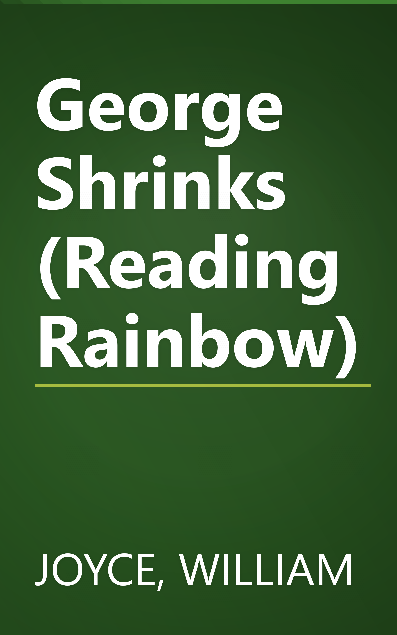 George Shrinks (Reading Rainbow) book cover