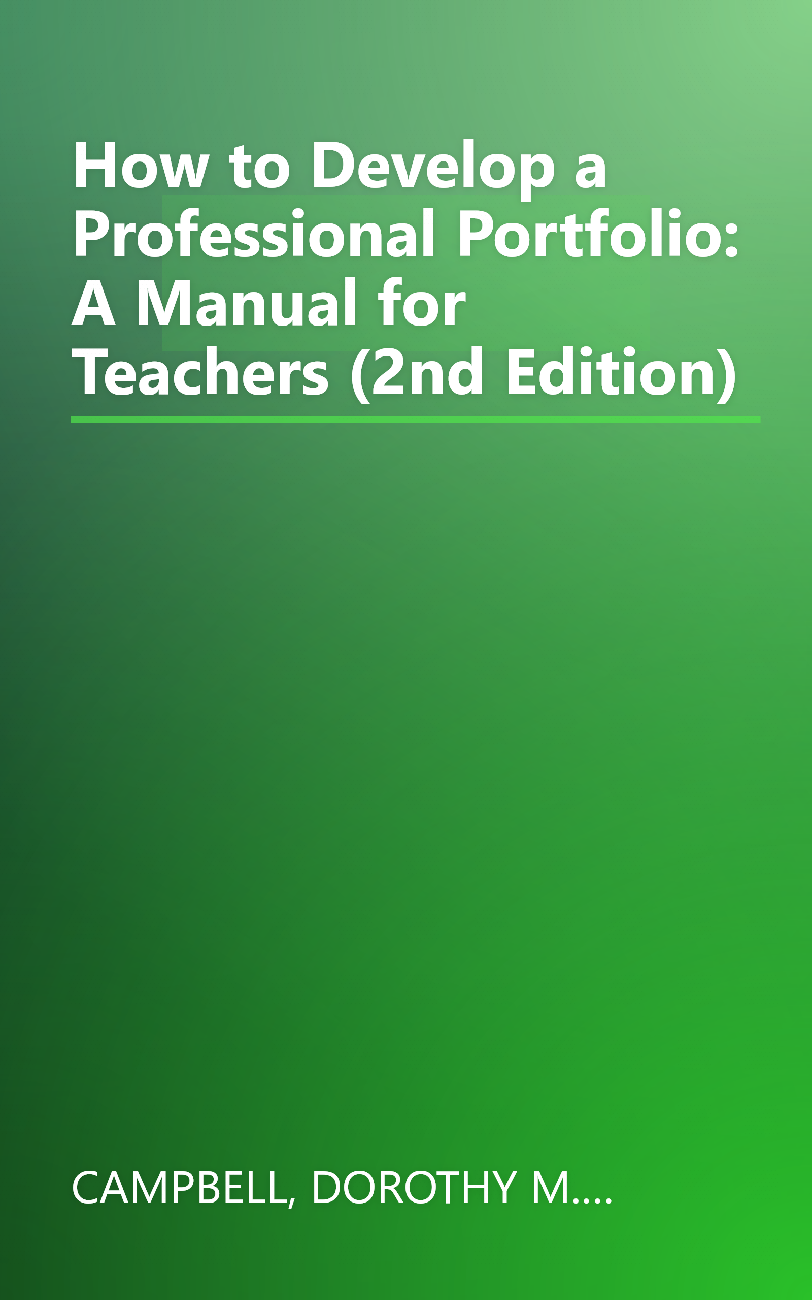 How to Develop a Professional Portfolio: A Manual for Teachers (2nd Edition) book cover