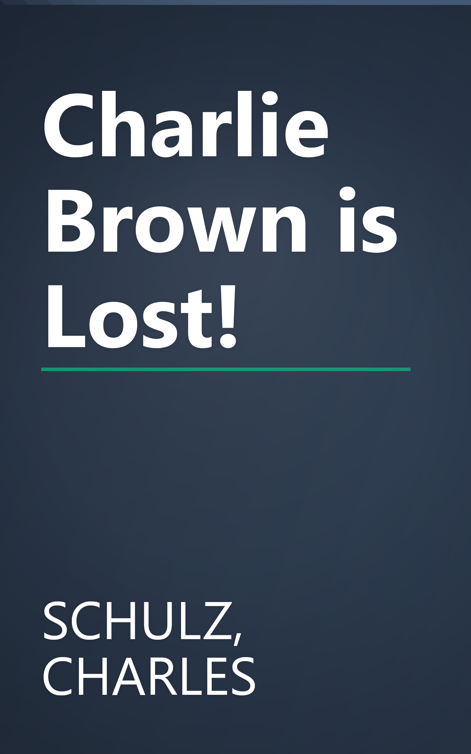 Charlie Brown is Lost! book cover
