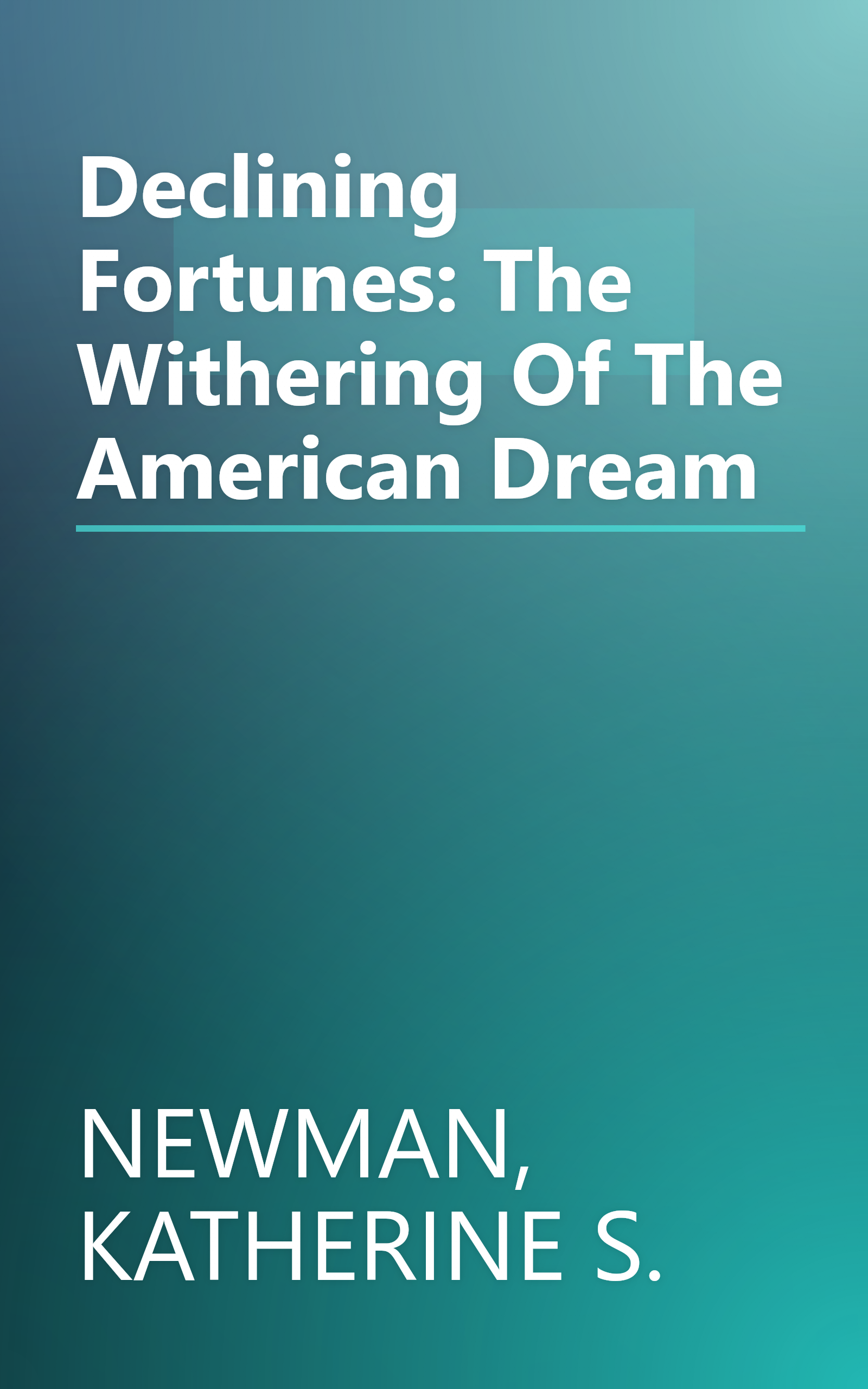 Declining Fortunes: The Withering Of The American Dream book cover
